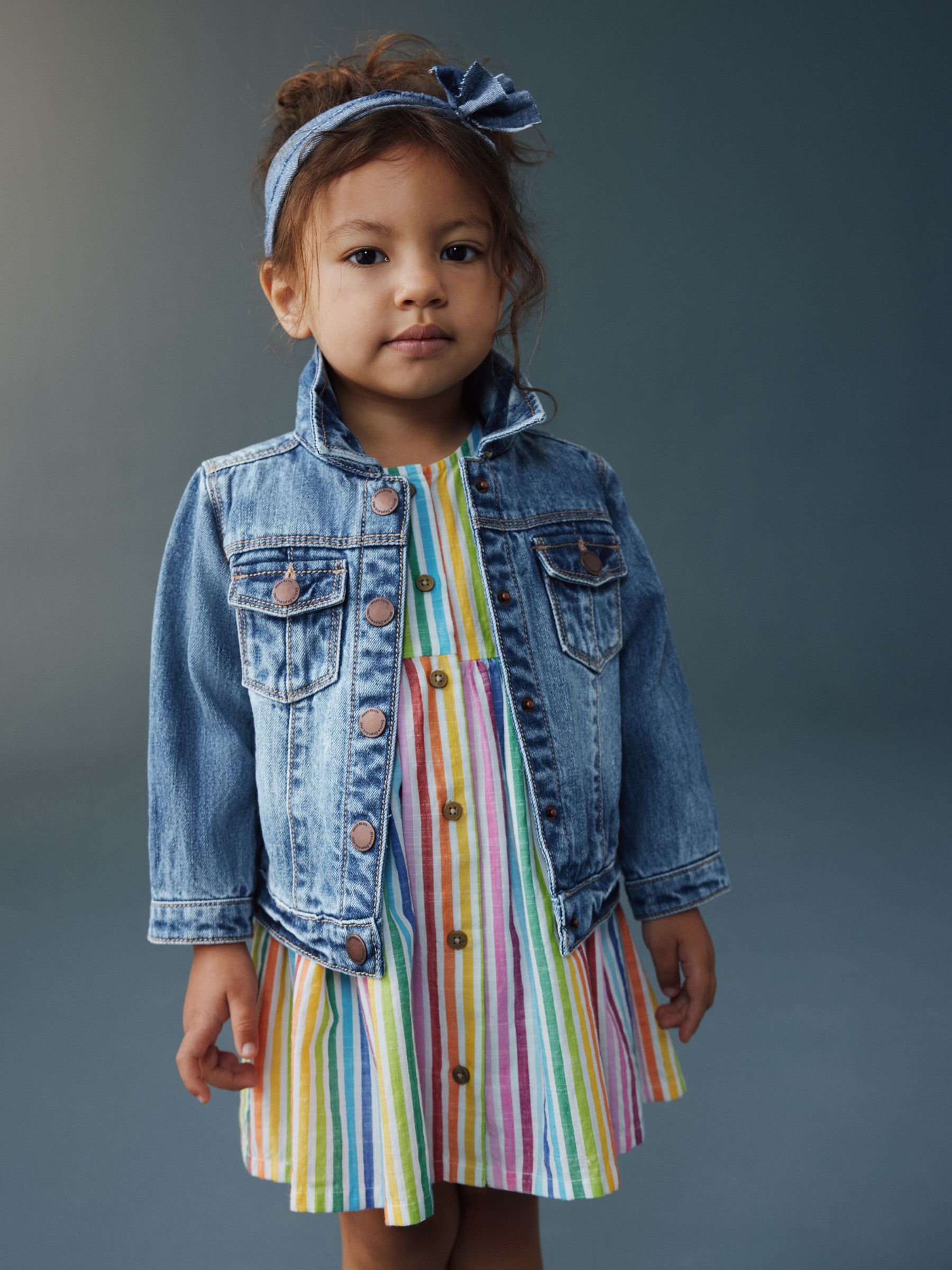 Buy Mid Blue Denim Western 100% Cotton Jacket (3mths-7yrs) from the ...