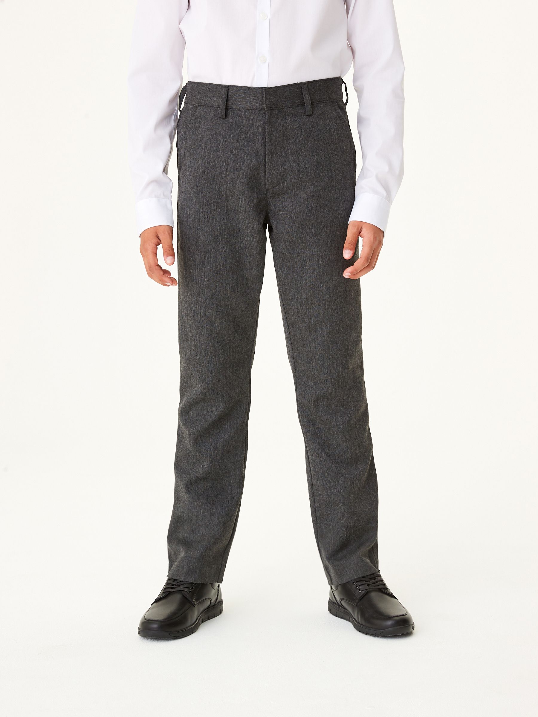 Buy Grey Regular Waist Straight Leg School Trousers (3-17yrs) from Next USA