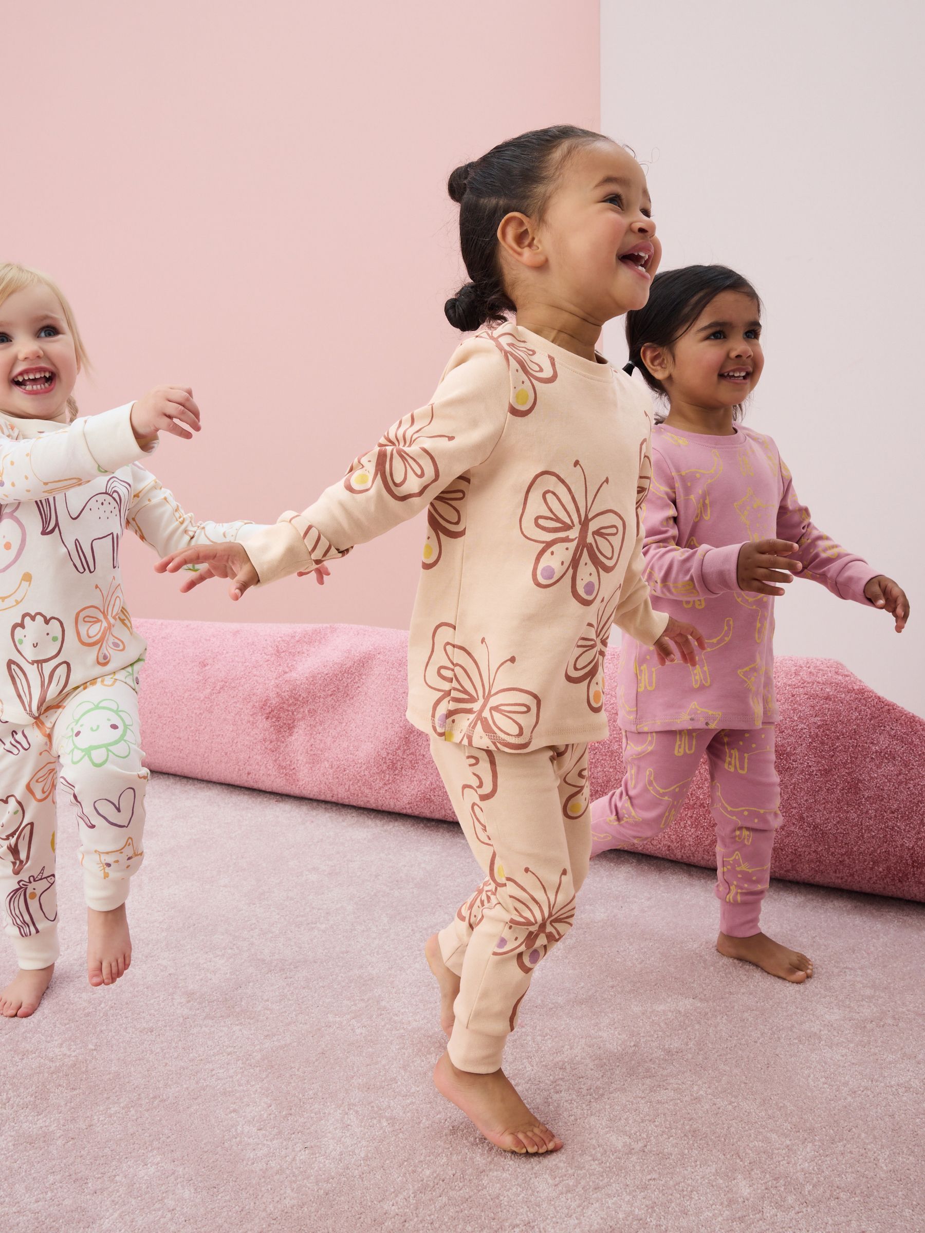 Buy Neutral Character Printed Snuggle Pyjamas 3 Pack (9mths-12yrs) from ...