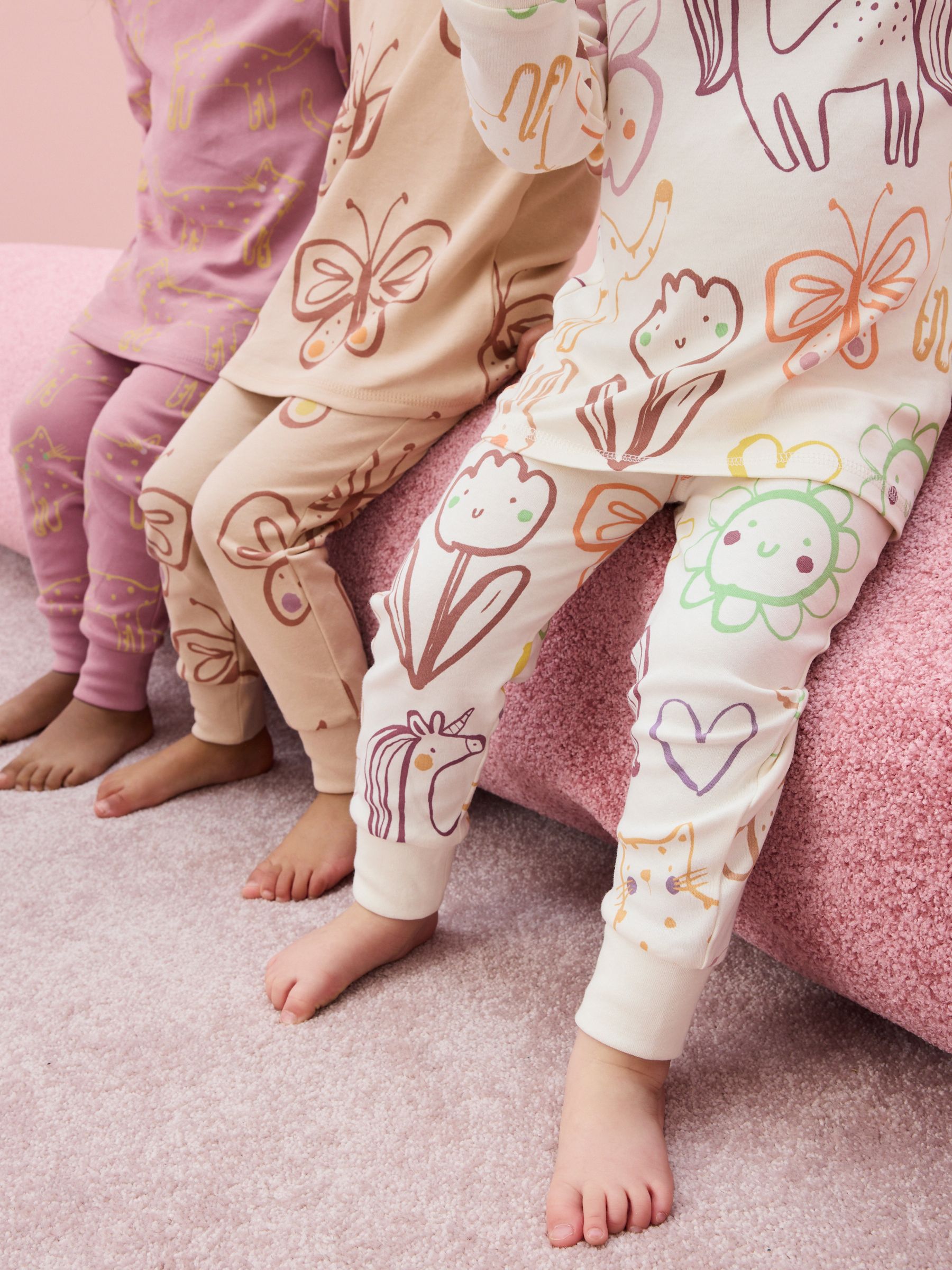 Buy Neutral Character Printed Snuggle Pyjamas 3 Pack (9mths-12yrs) from ...