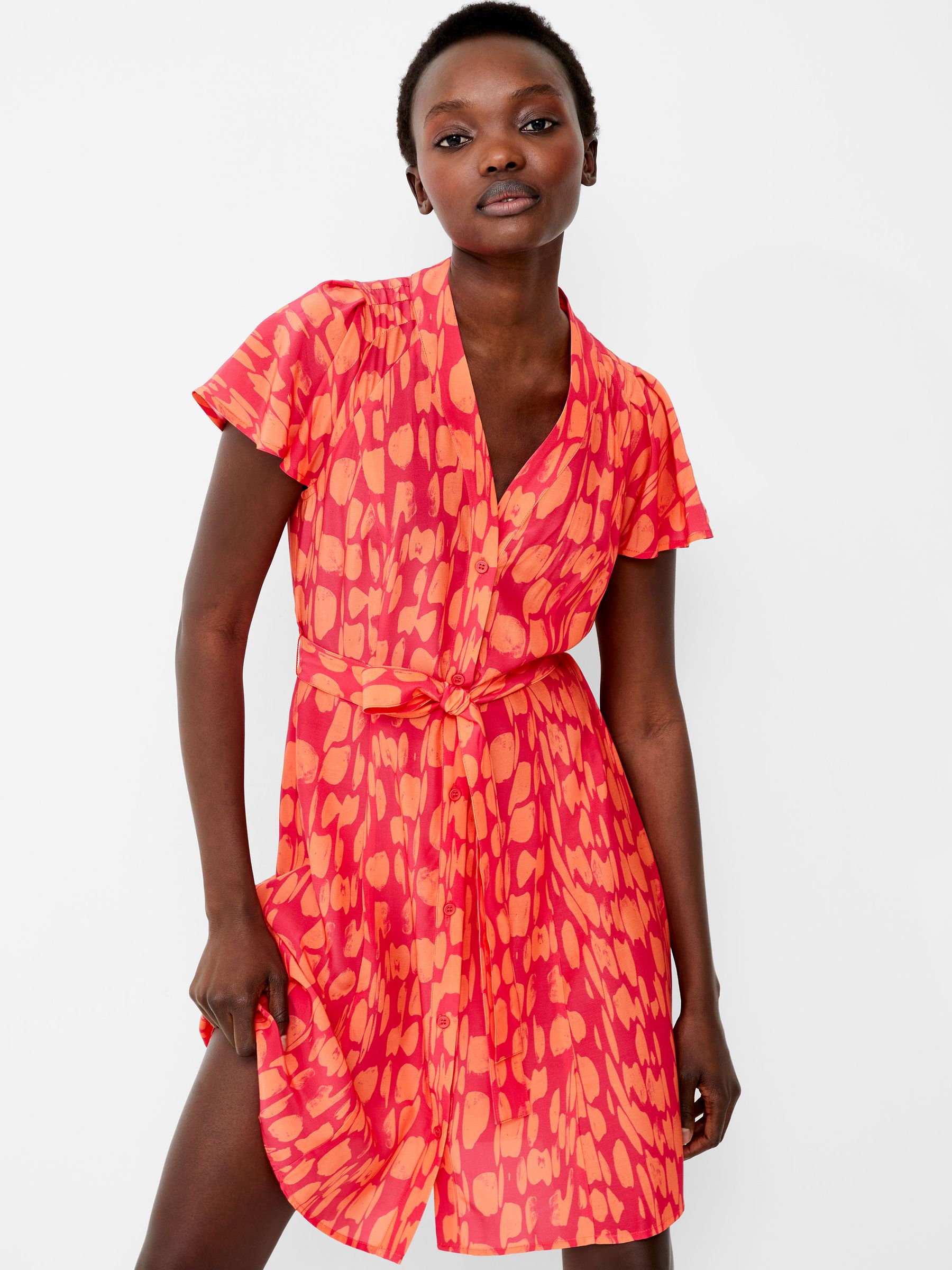 Buy French Connection Orange Islanna Crepe V-Neck Dress from the Next ...