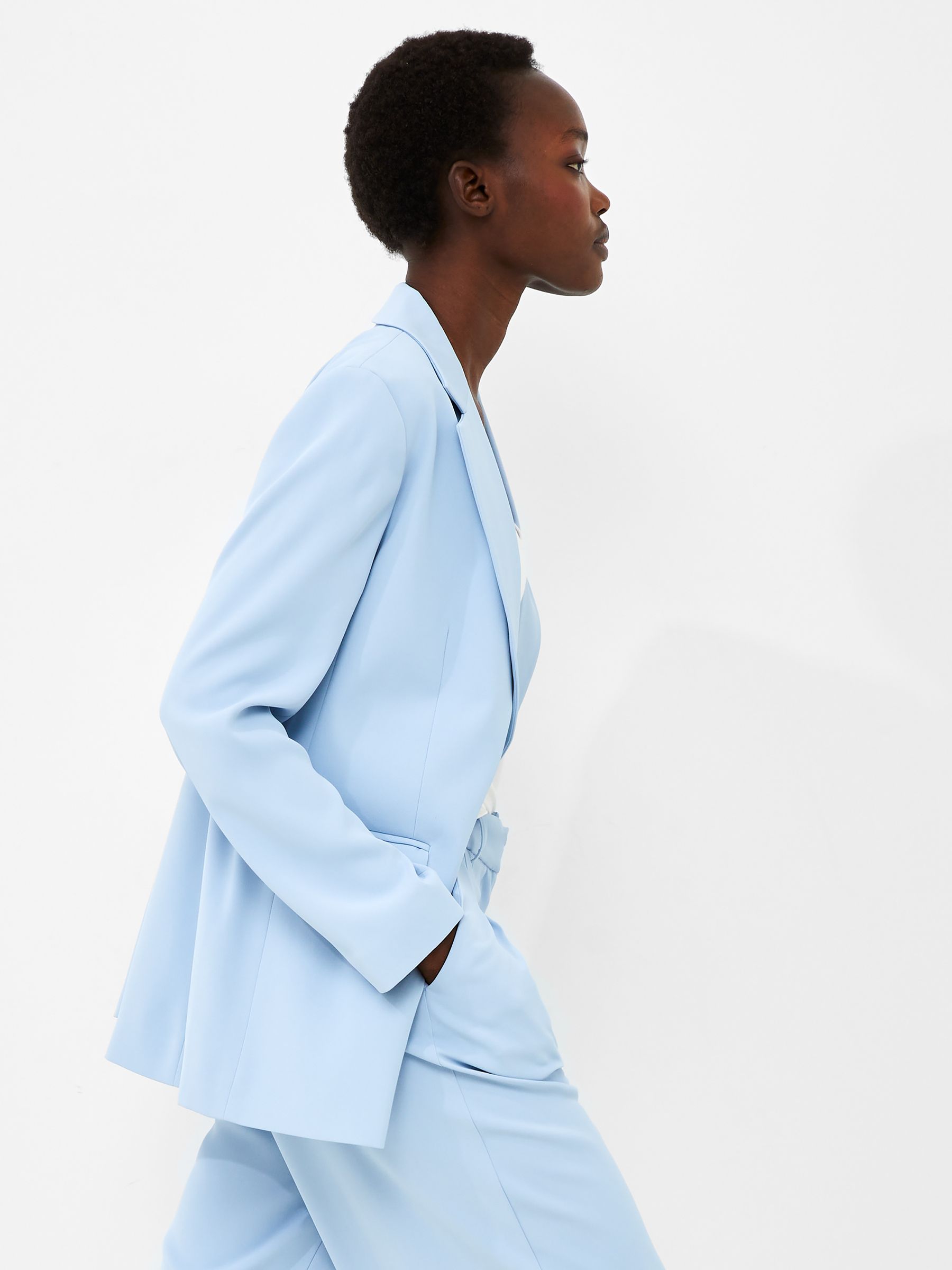 Buy French Connection Blue Harrie Suiting Single Breasted Jacket from ...