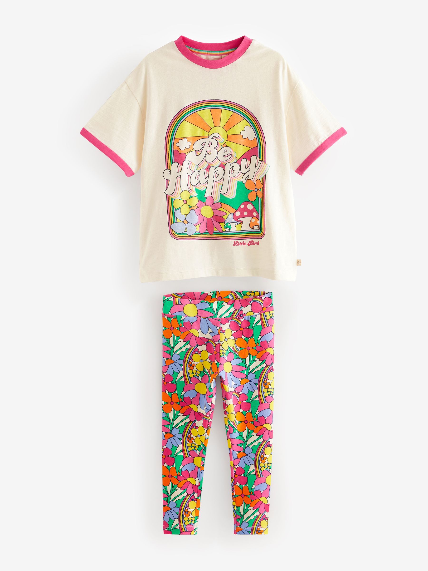 Buy Little Bird by Jools Oliver Pink Happy 100% Cotton T-Shirt and ...