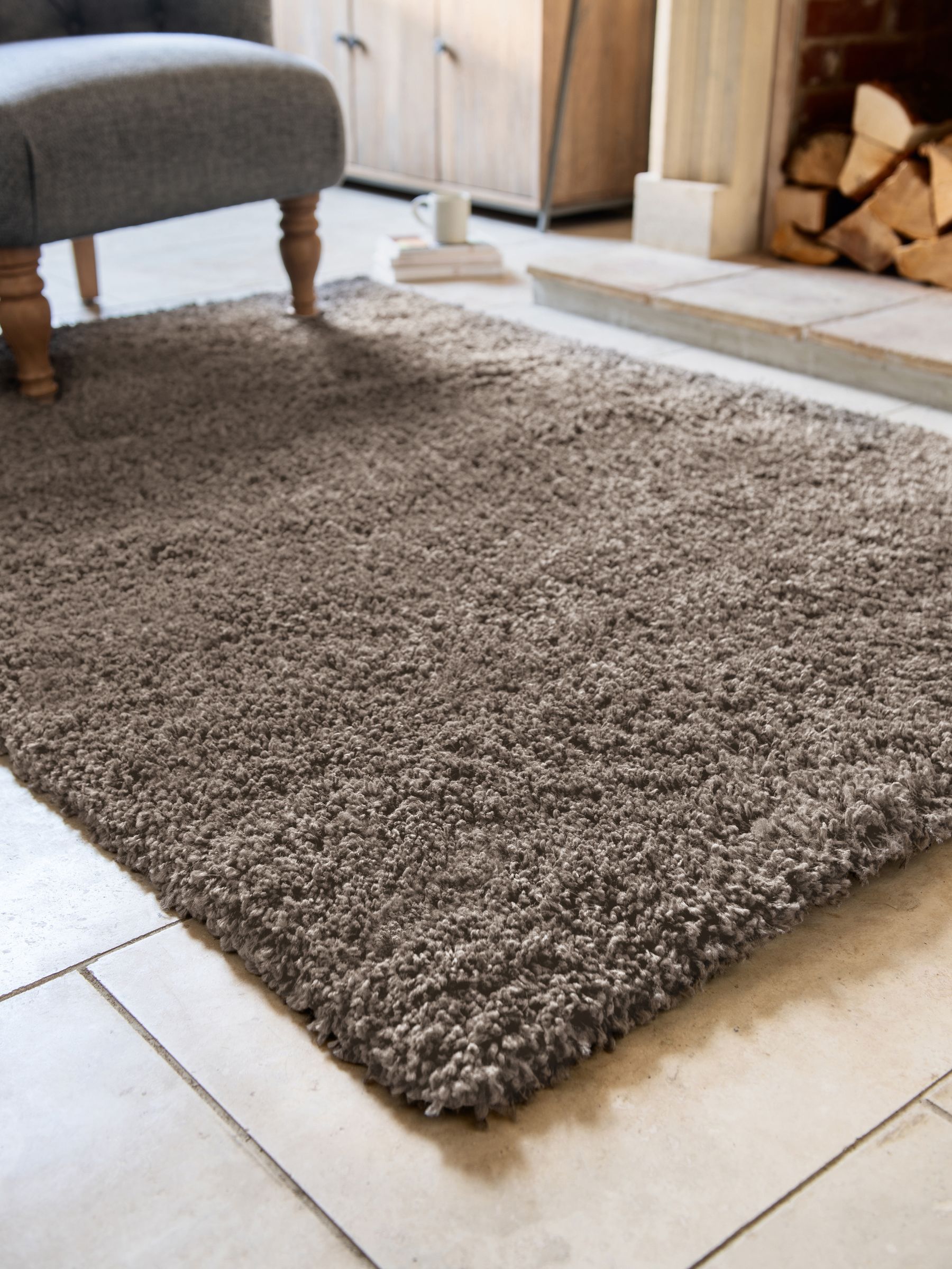 Buy Mink Brown Dark Natural Premium Cosy Shaggy Rug from the Next UK ...