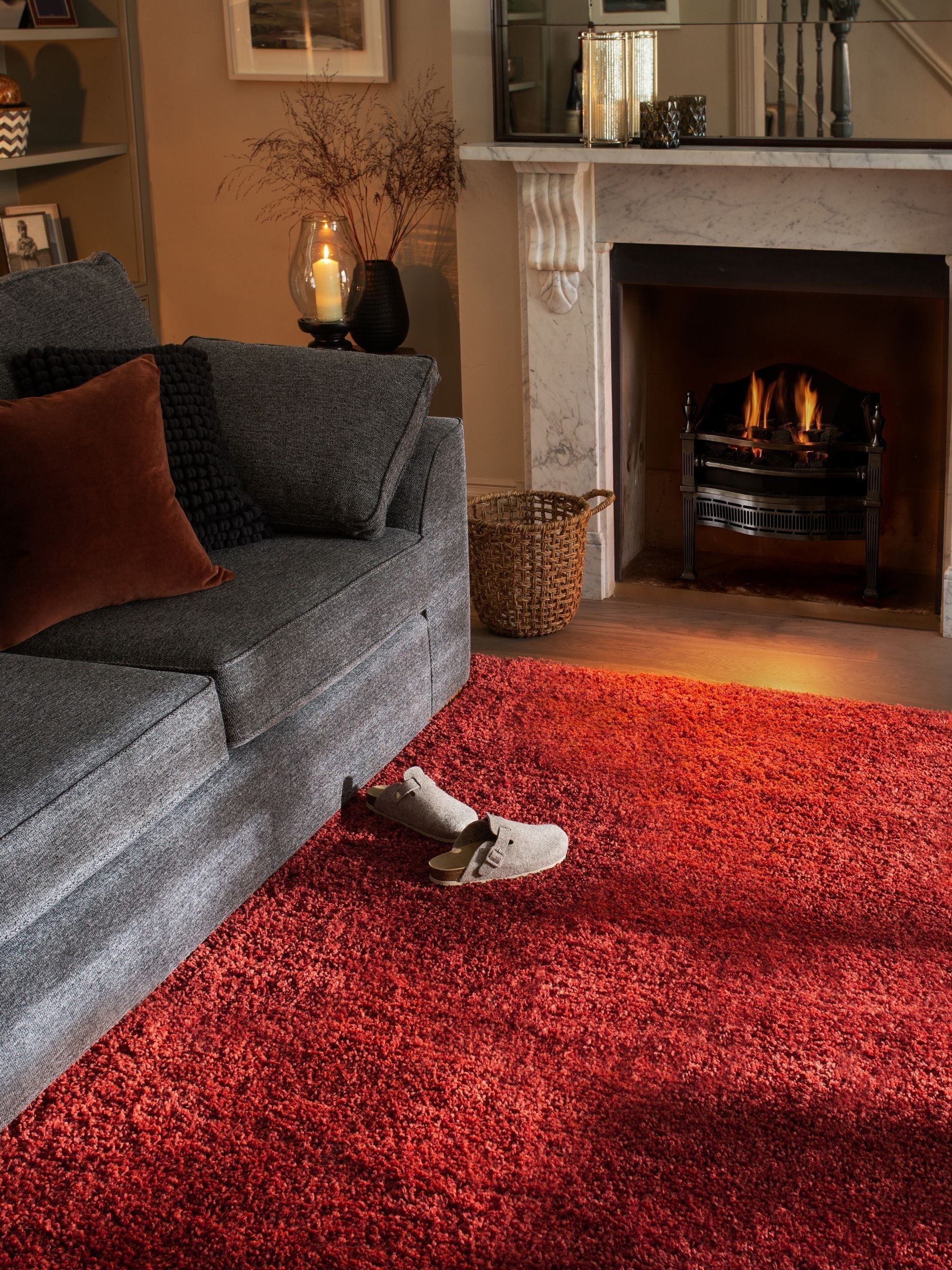 Buy Rust Red Premium Cosy Shaggy Rug from the Next UK online shop