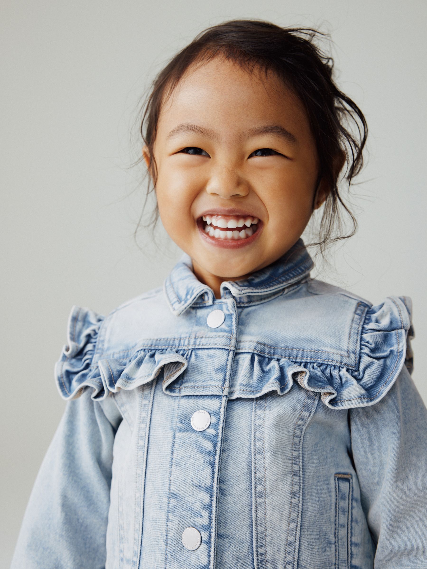 Buy Mid Blue Denim Frill Jacket (3mths-7yrs) from the Next UK online shop