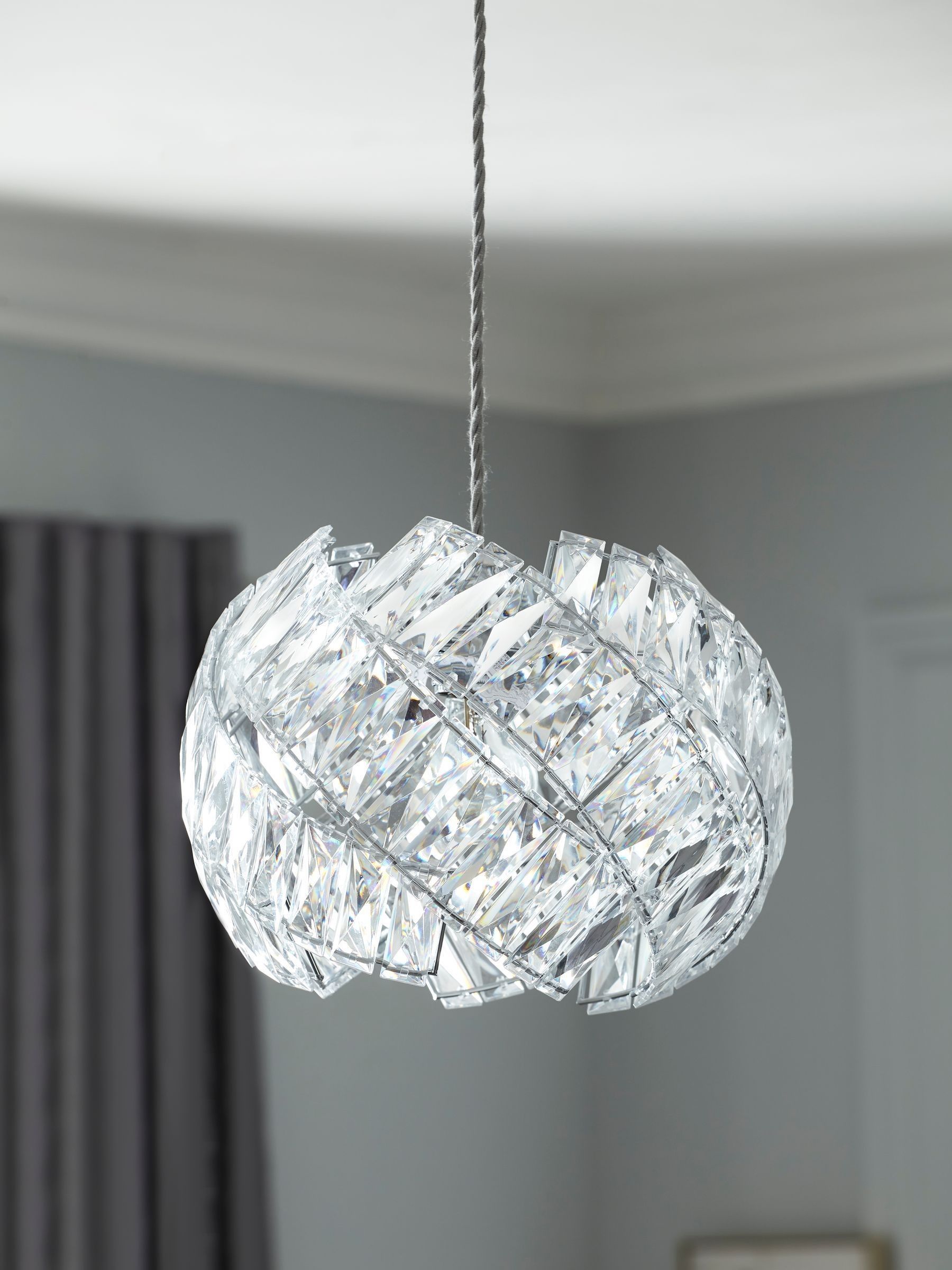 Buy Chrome Belgravia Easy Fit Shade Ceiling Light from Next Ireland