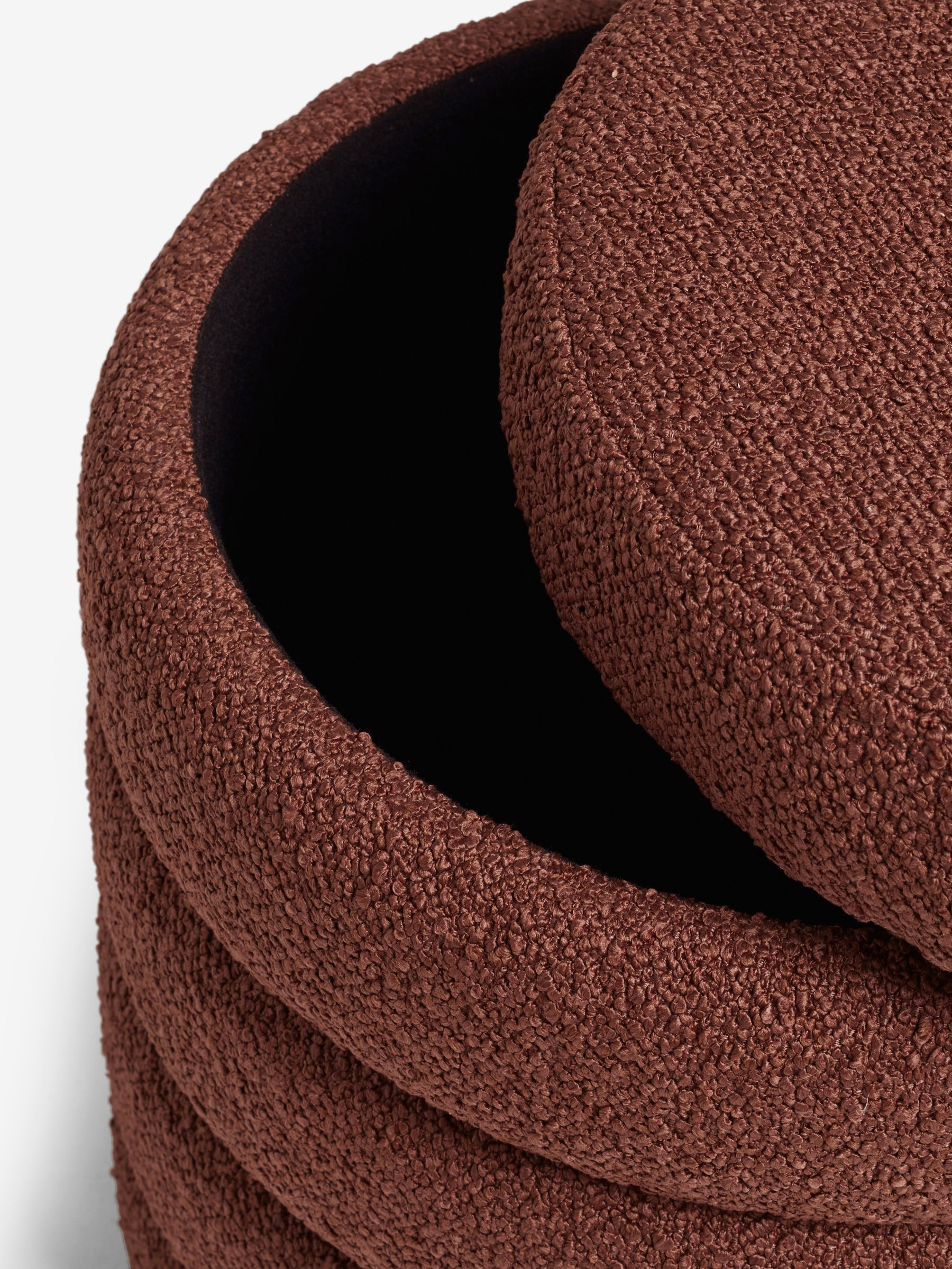 Buy Casual Bouclé Rust Brown Stella Ribbed Storage Stool from the Next ...