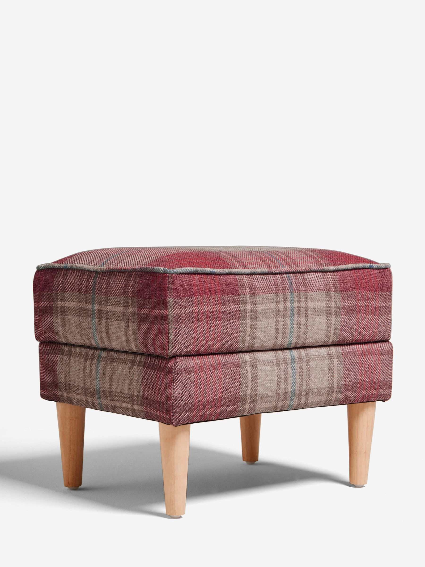 Buy Versatile Check Sterling Red Sherlock Storage Footstool from the ...