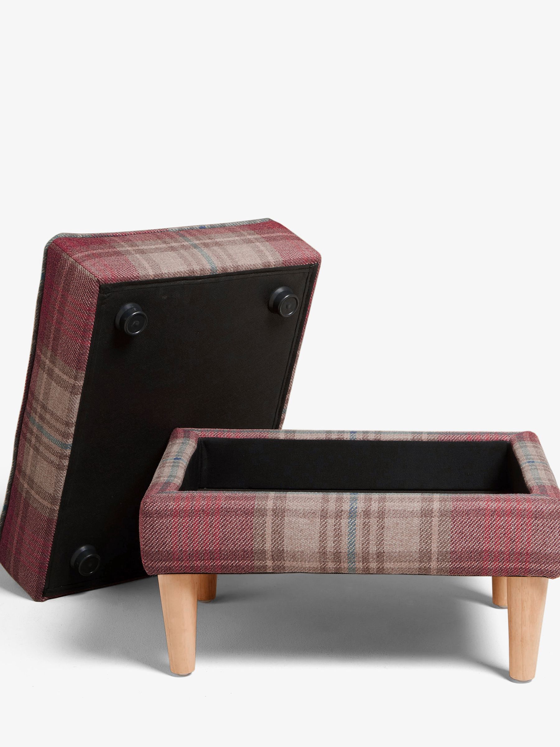 Buy Versatile Check Sterling Red Sherlock Storage Footstool from the ...