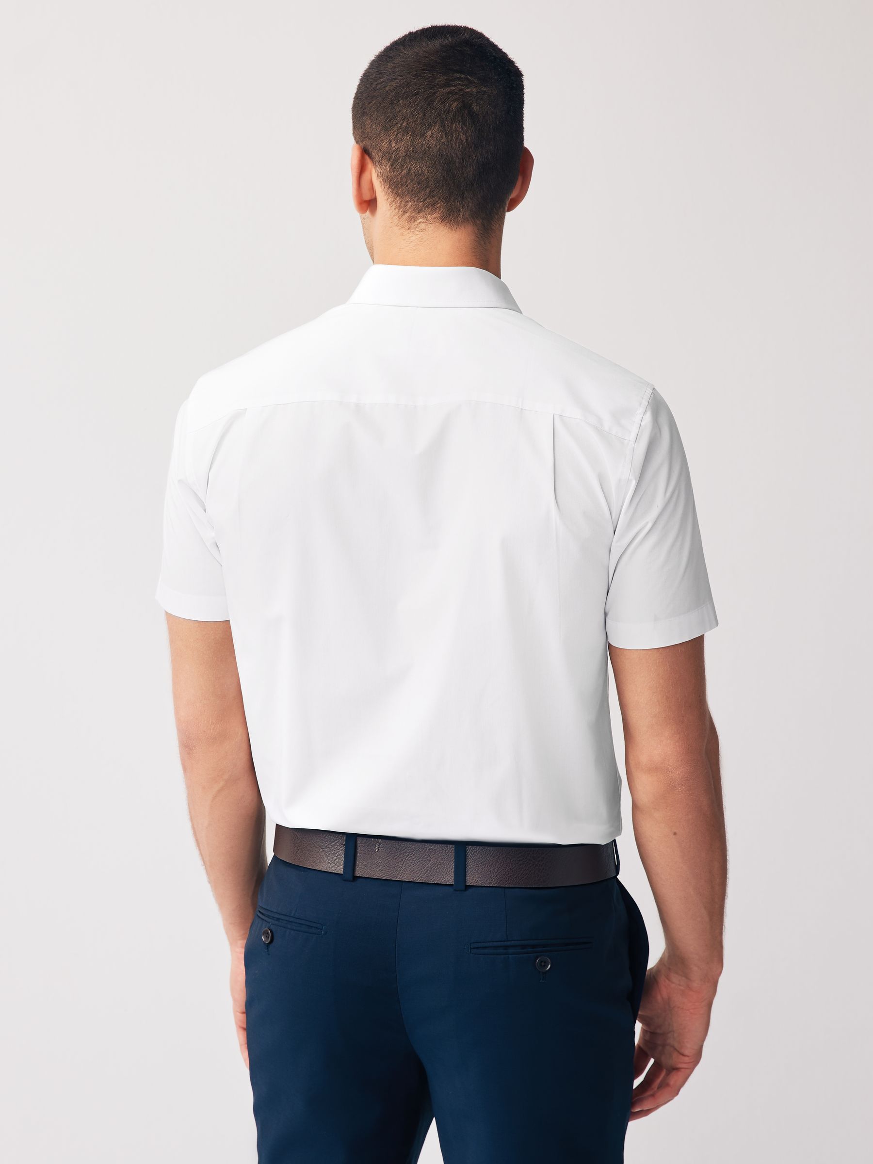 Buy White Regular Fit Easy Care Short Sleeve Smart Shirts 2 Pack from ...