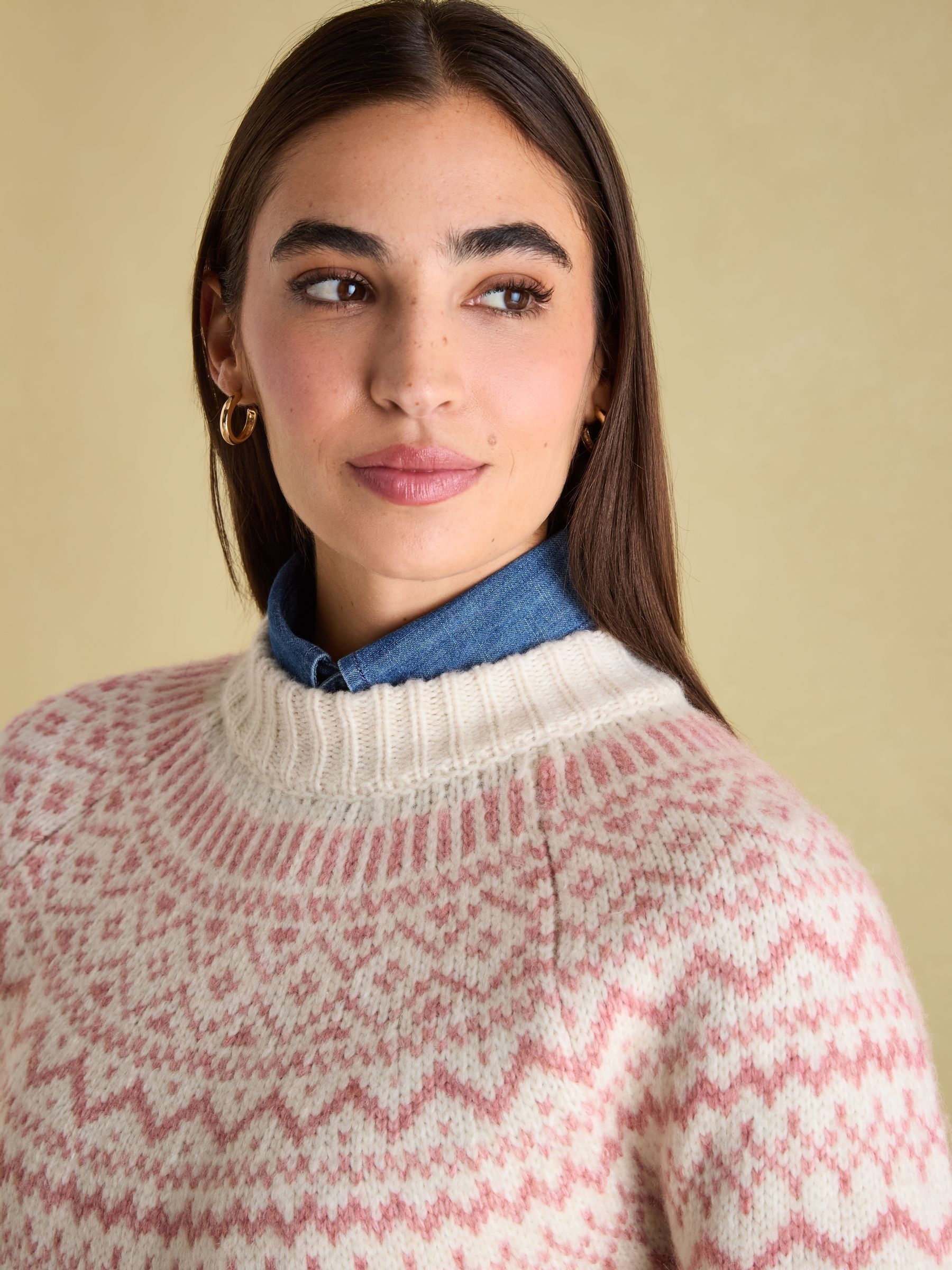 Buy Joules Charlotte Cream Crew Neck Fairisle Pattern Jumper from the ...