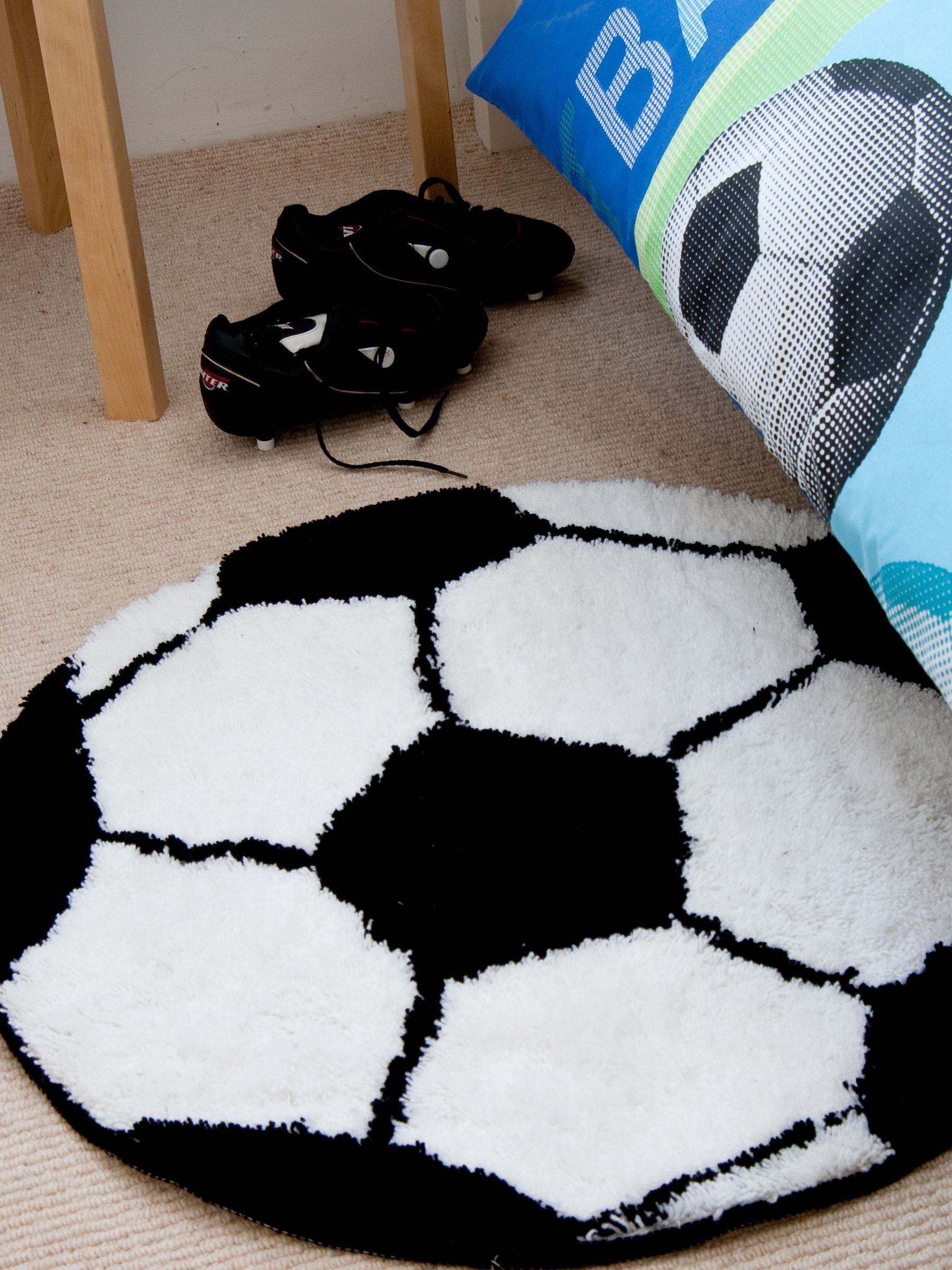 Buy Catherine Lansfield White Football Shaped Rug from the Next UK ...