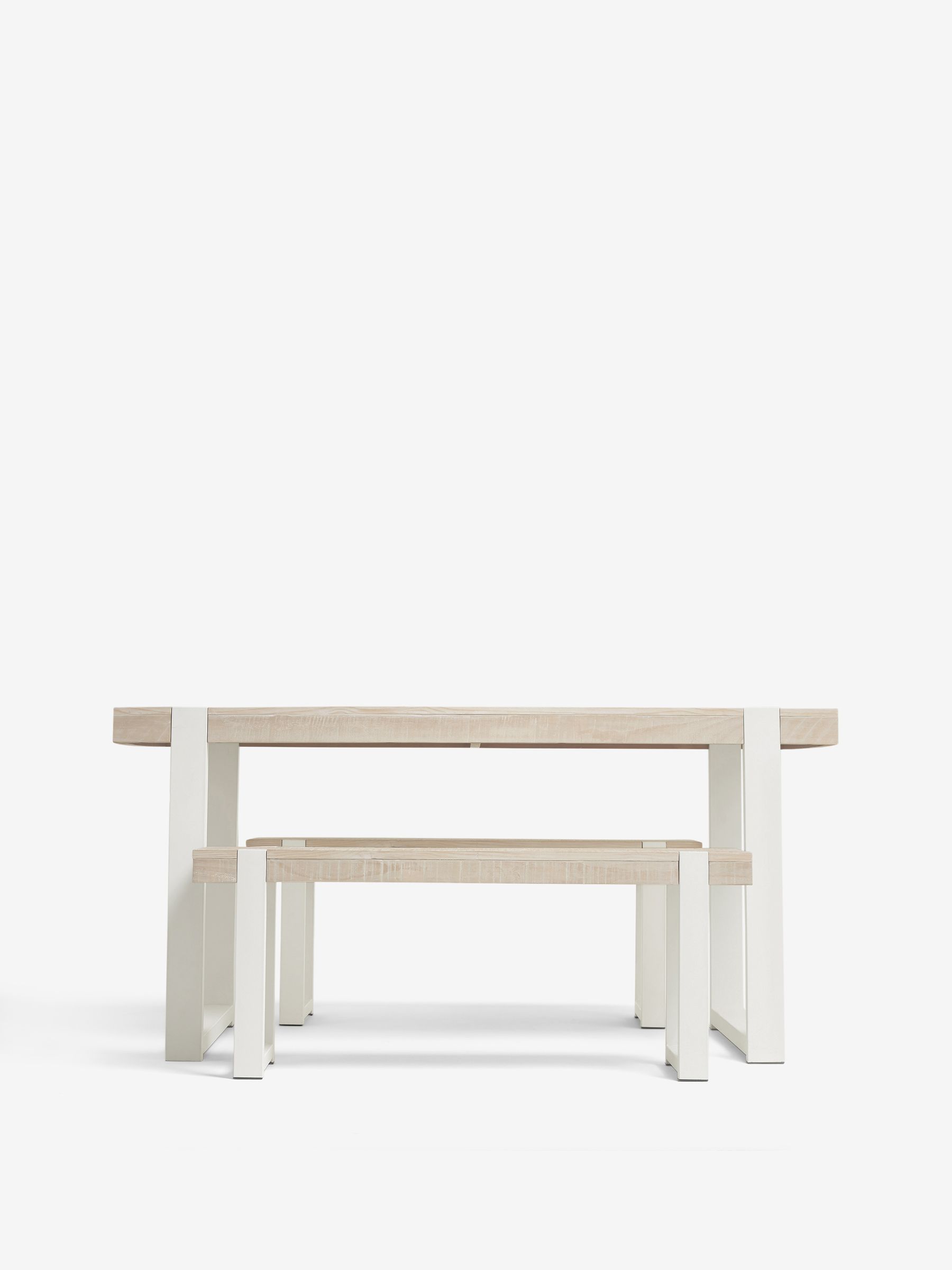 Buy White Jefferson Solid Wood Pine 4 Seater Dining Table and Bench Set ...