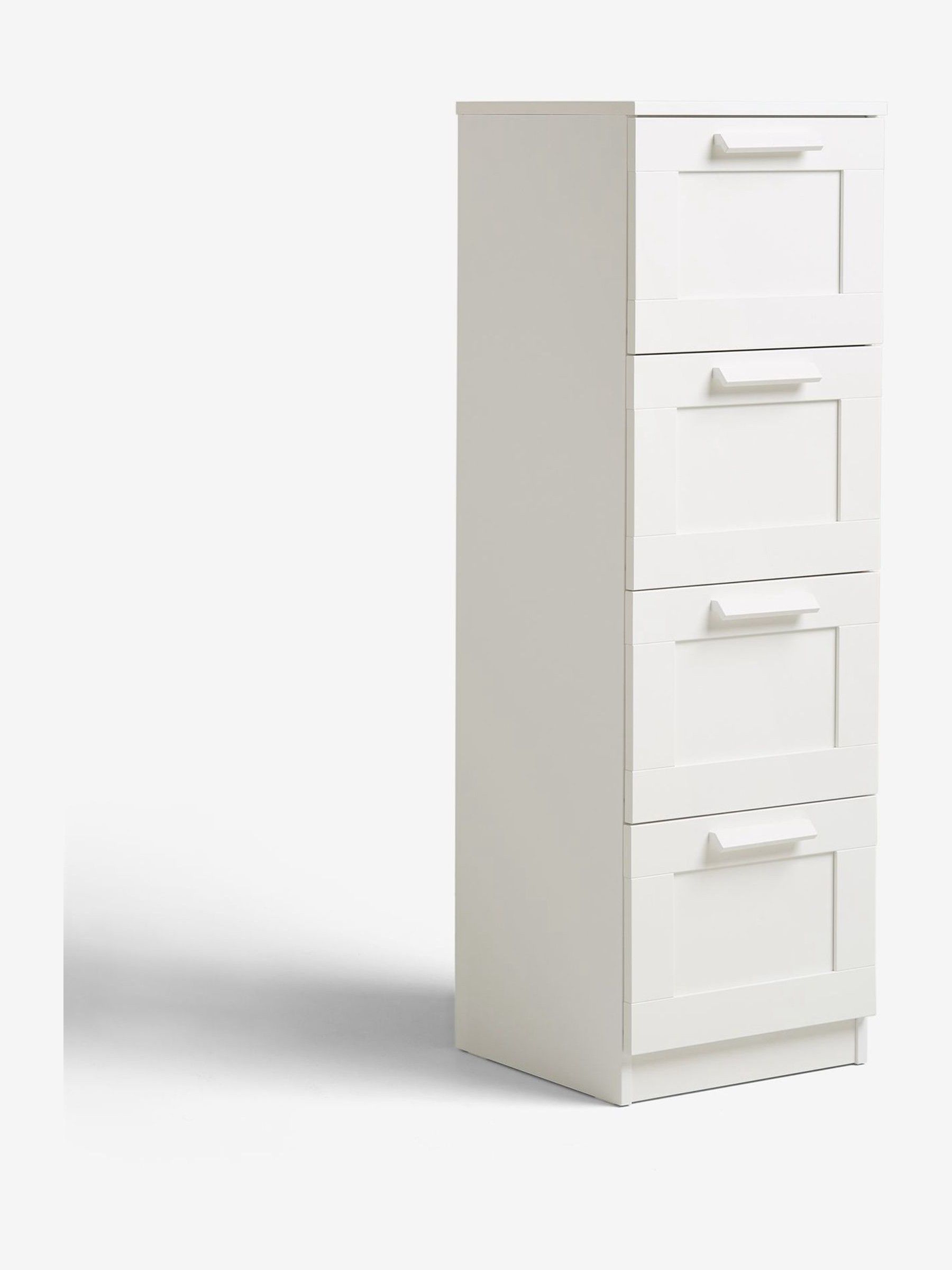 Buy White Flynn Paint Effect 4 Drawer Tall Chest of Drawers from the ...