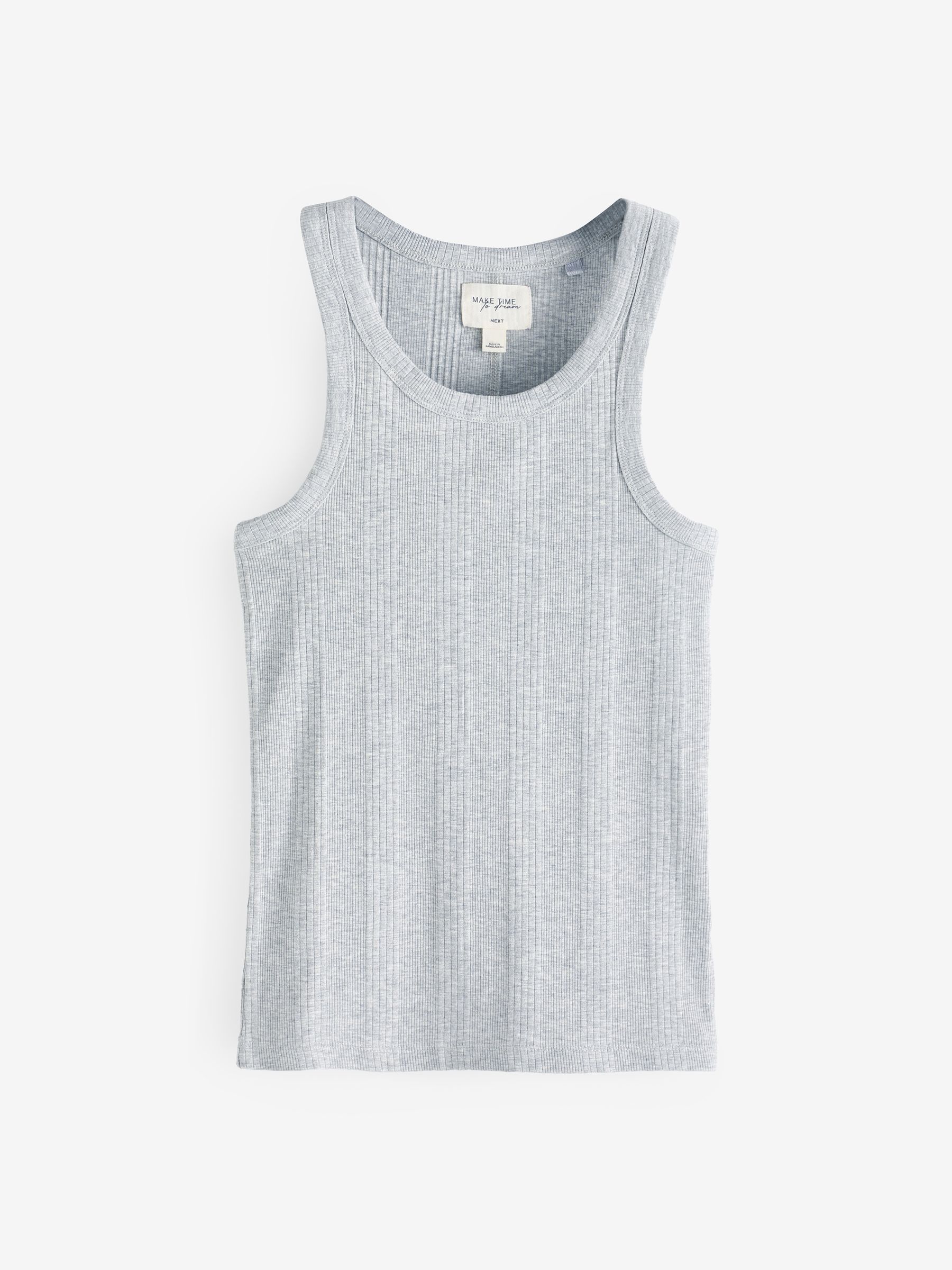 Buy Blue/Grey Stripe Rib Vest 100% Cotton Pyjamas 2 Pack from the Next ...