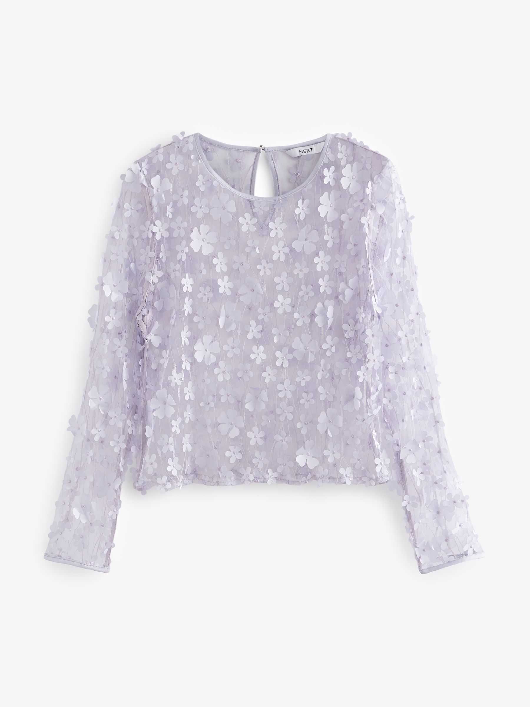 Buy Lilac Purple 3D Floral Mesh Blouse from the Next UK online shop