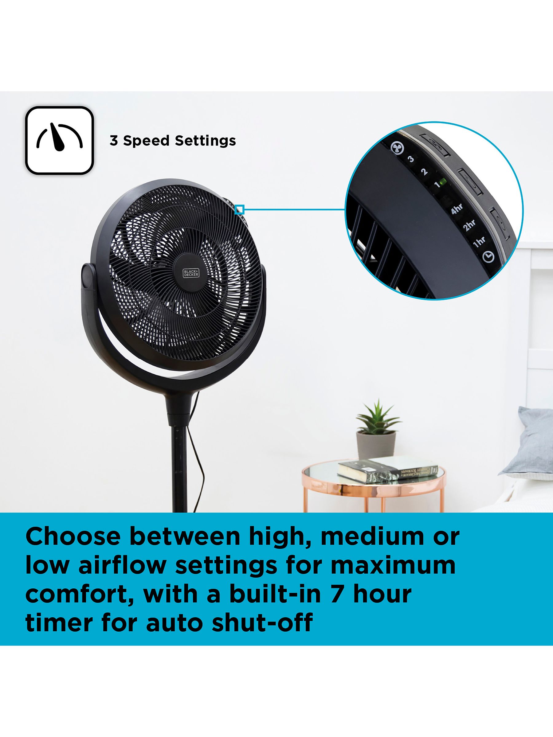 Buy Black & Decker White 16 Inch High Velocity Power Stand Fan from the ...