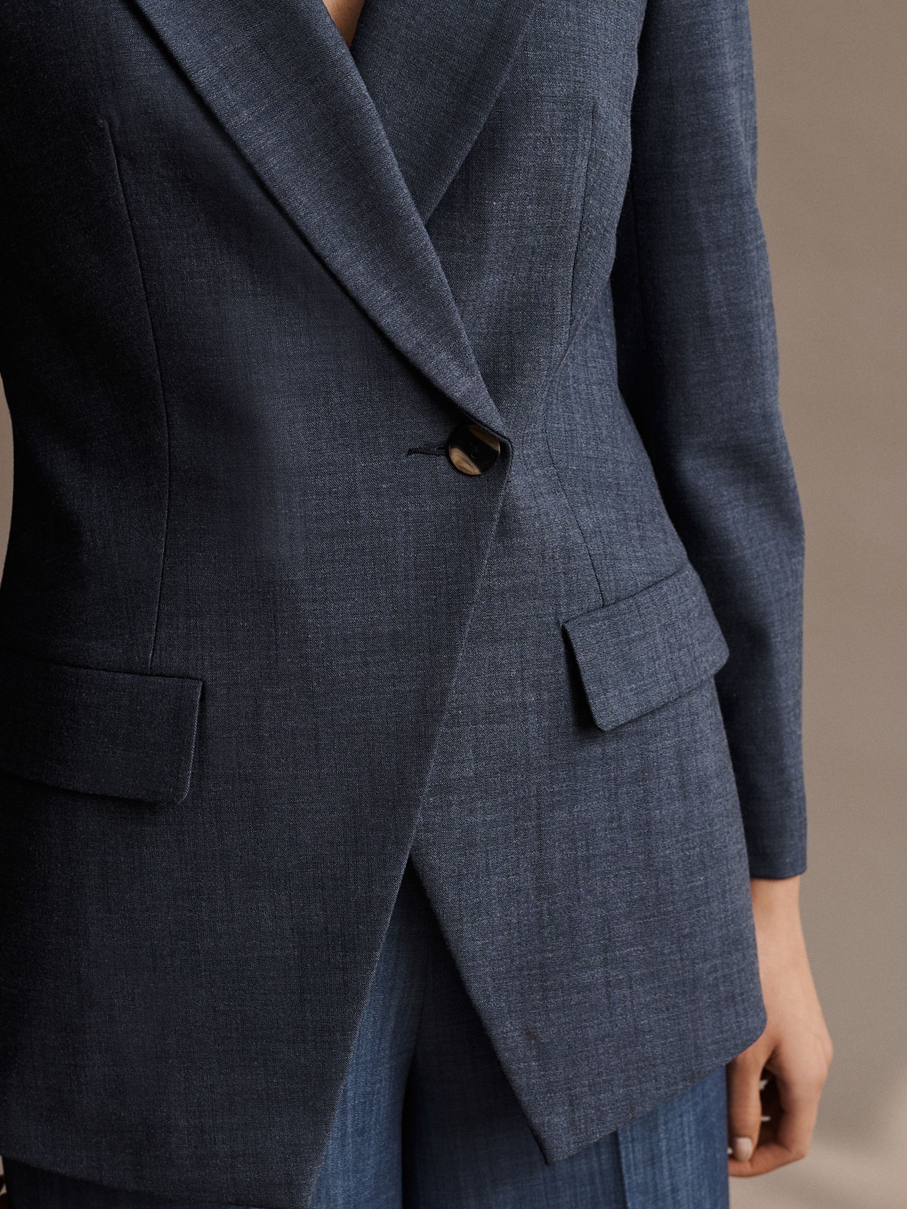 Buy Blue Denim Look Asymmetric Blazer from Next Ireland