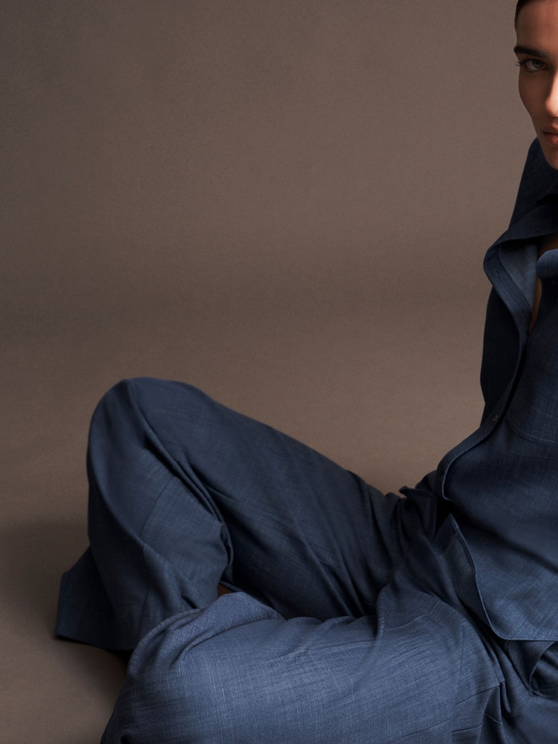 Buy Blue Denim Look Asymmetric Blazer from Next Ireland