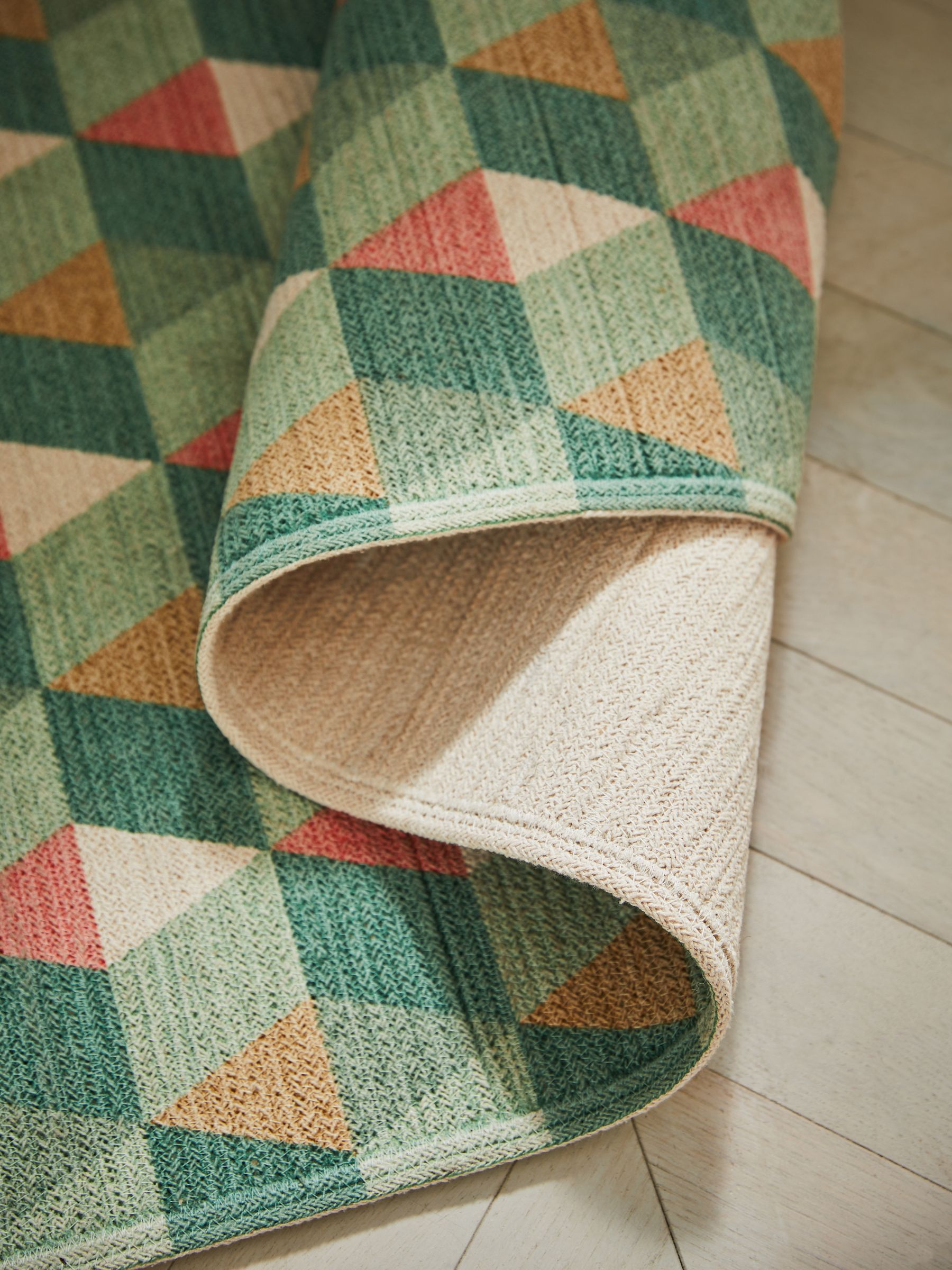 Buy Green and Pink Geometric Tile Runner from the Next UK online shop