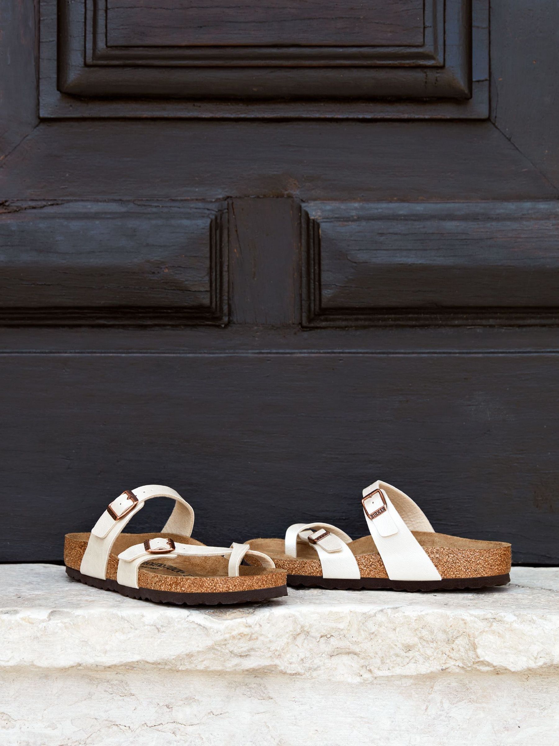 Buy Birkenstock Pearl White Mayari Birko Flor Sandals from the Next UK ...