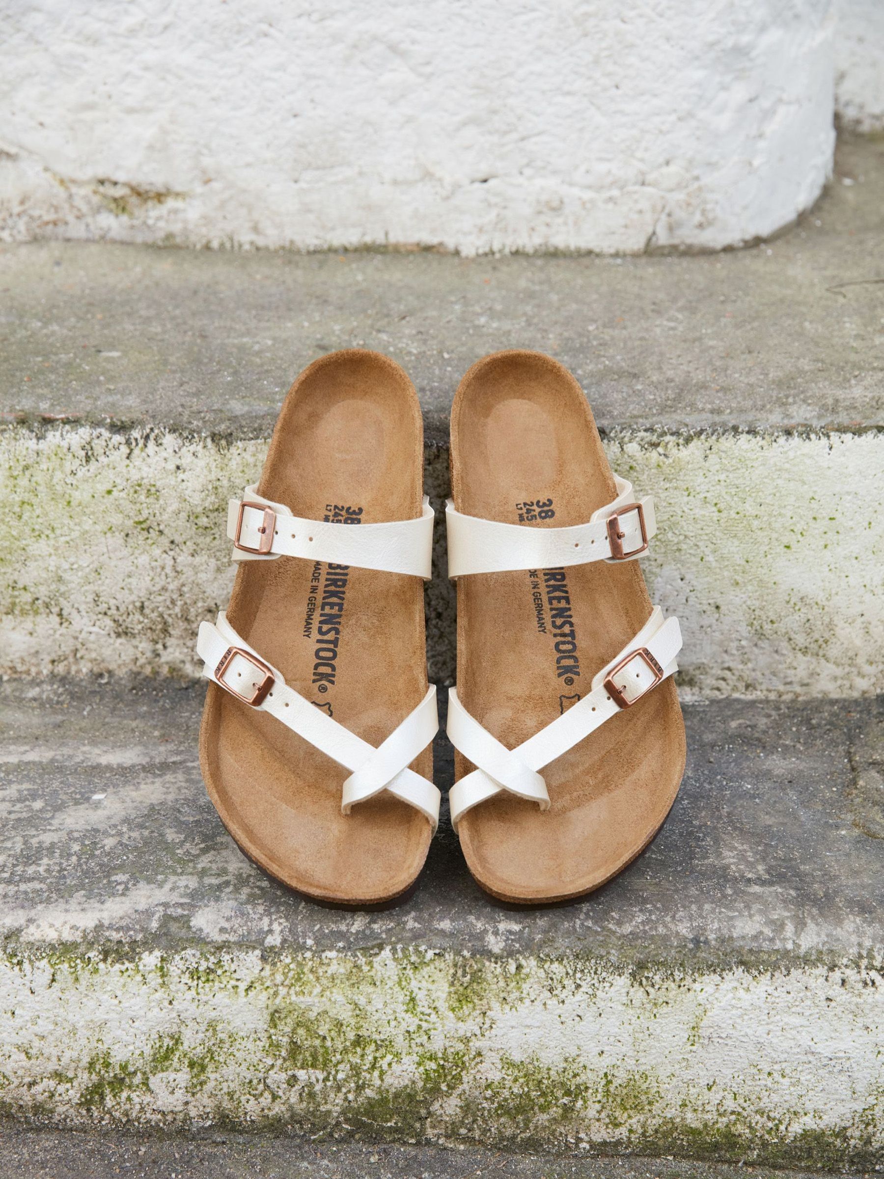 Buy Birkenstock Pearl White Mayari Birko Flor Sandals from the Next UK ...