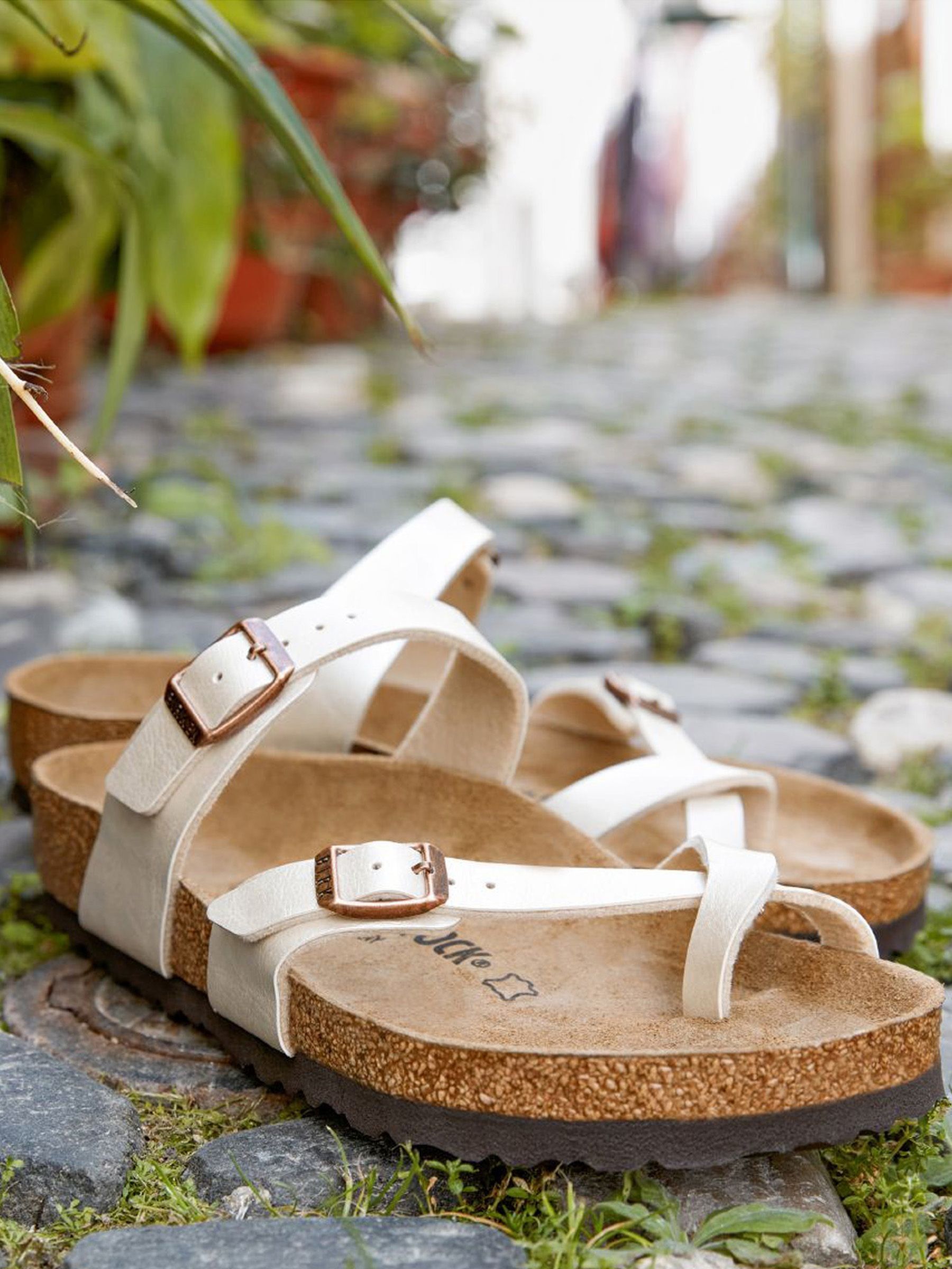 Buy Birkenstock Pearl White Mayari Birko Flor Sandals from the Next UK ...