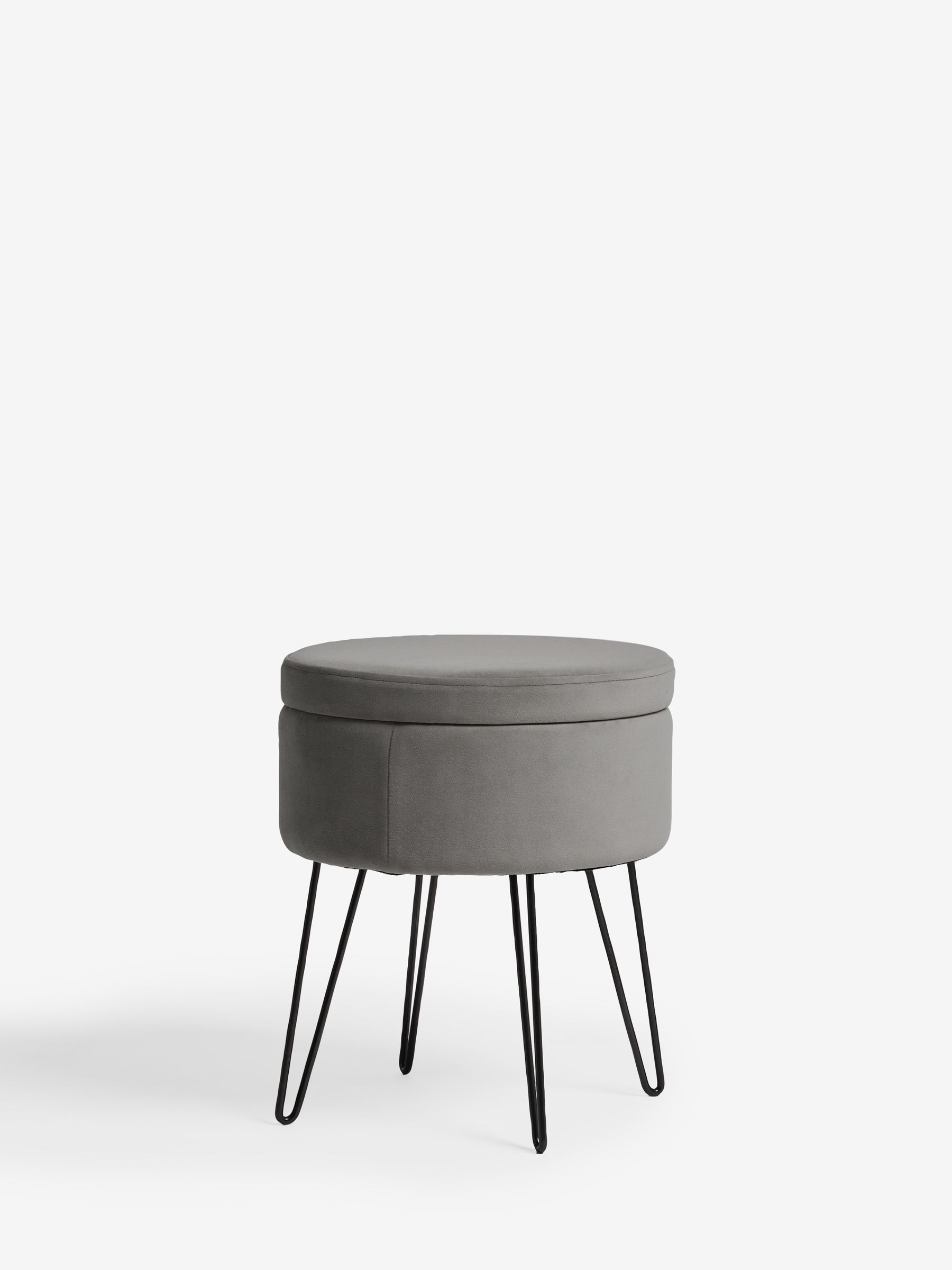 Buy Soft Velvet Mid Grey Matson Storage Stool from the Next UK online shop