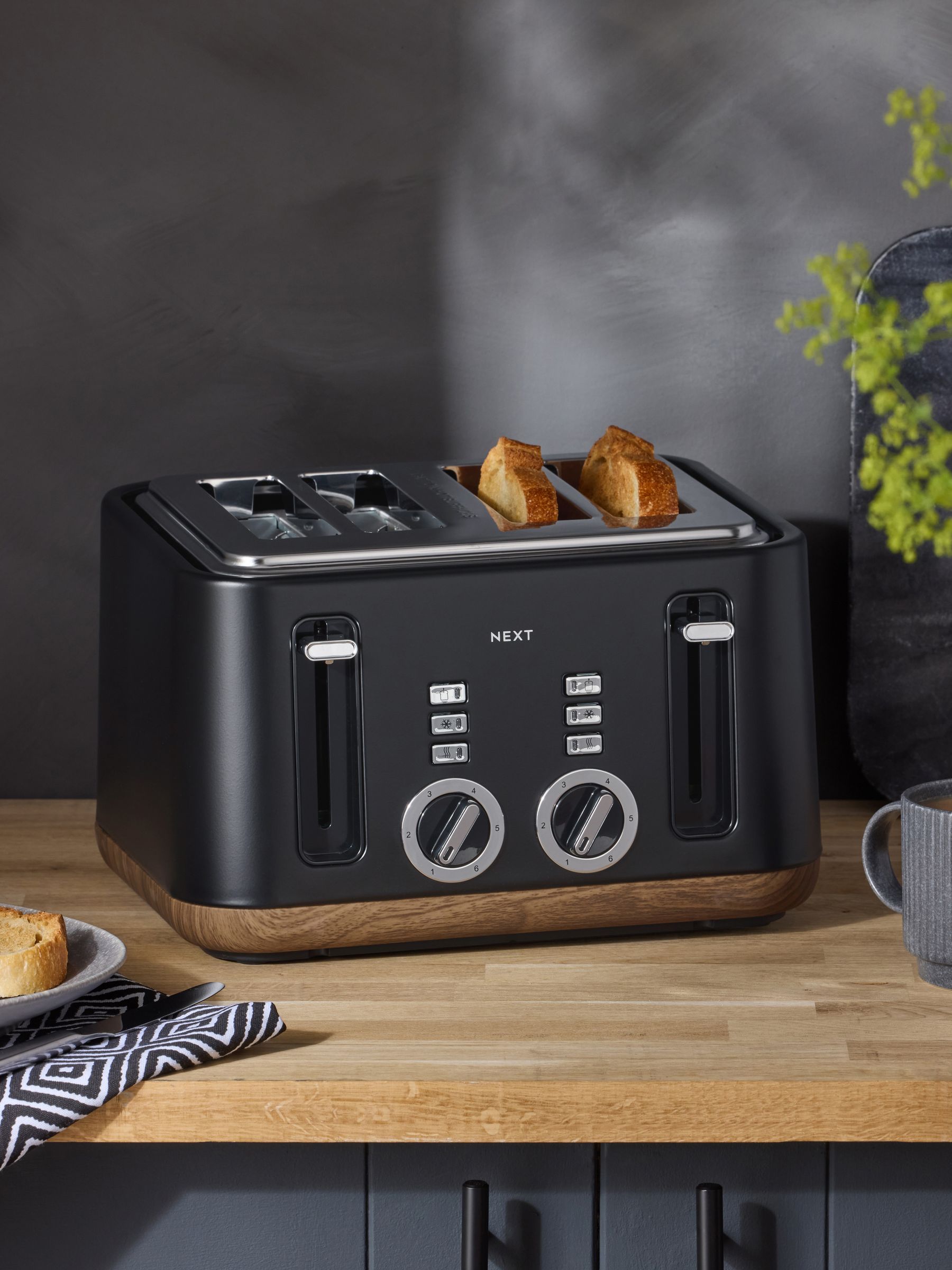 Buy Black Bronx Wood Effect 4 Slice Toaster from the Next UK online shop
