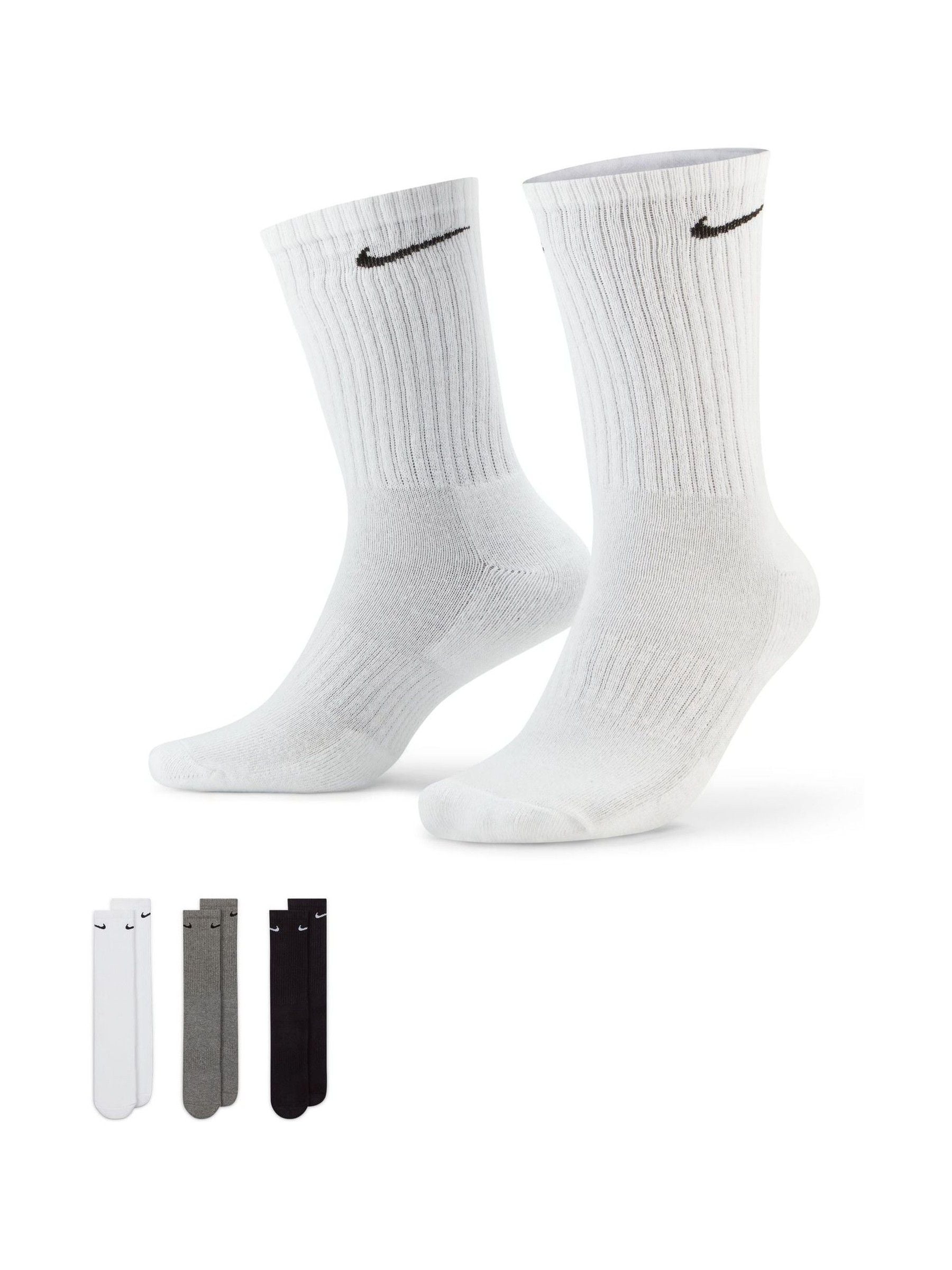 Buy Nike Grey Crew Everyday Cushioned Crew Socks 3 Pack from the Next UK online shop