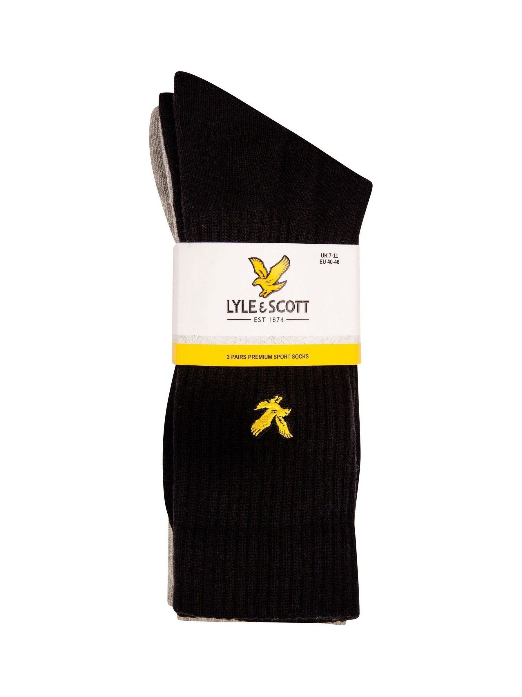 Buy Black / White Lyle & Scott Sport Socks 3 Pack from the Next UK ...