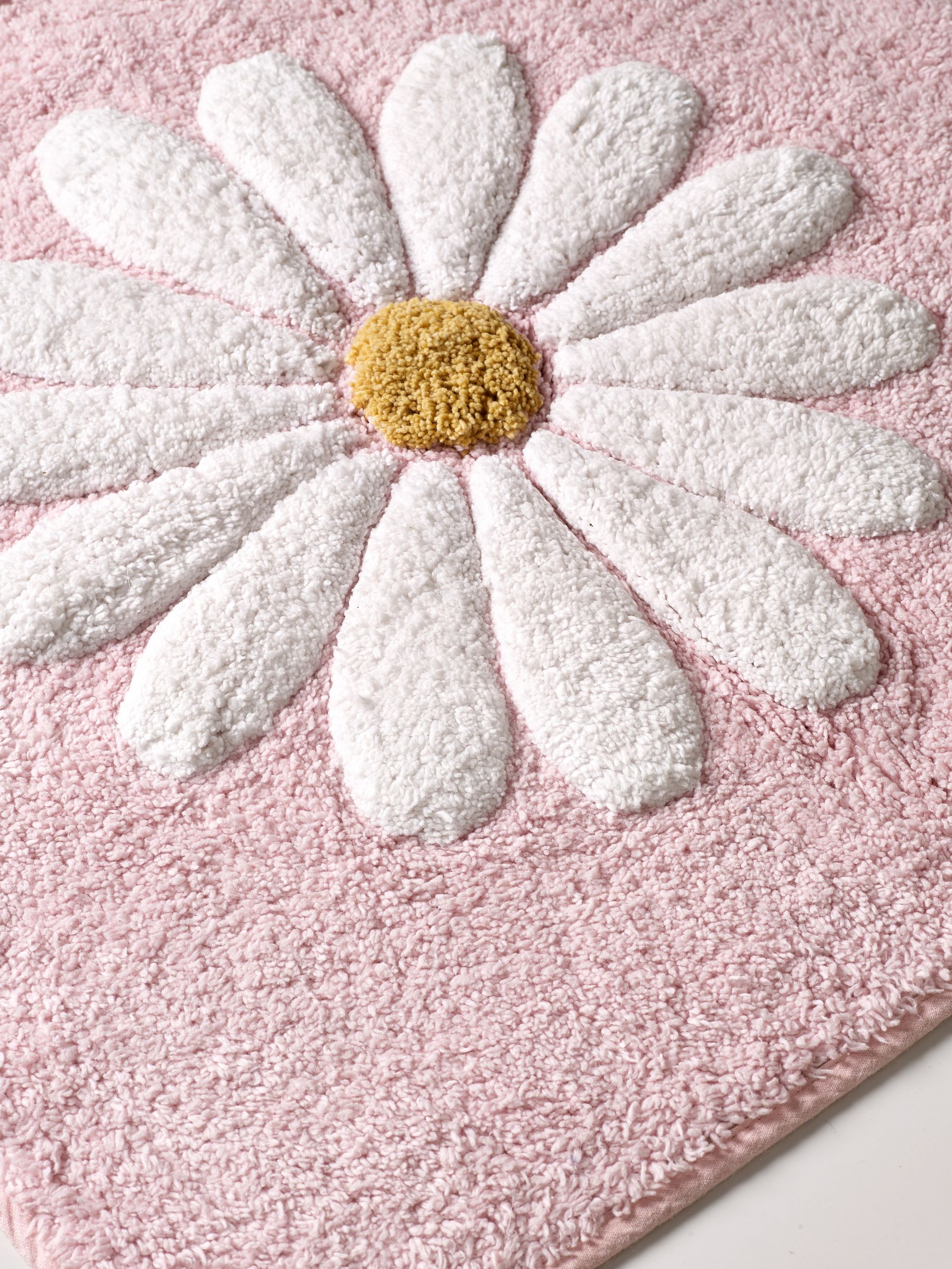 Buy Pink Daisy 100% Cotton Shower Mat from Next United Arab Emirates