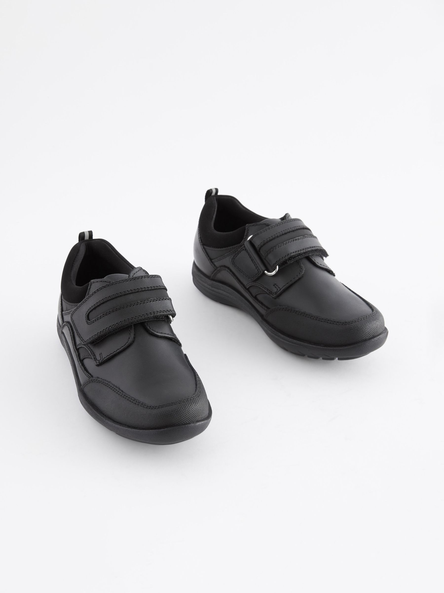 Buy Black Narrow Fit (E) School Leather Single Strap Shoes from the ...