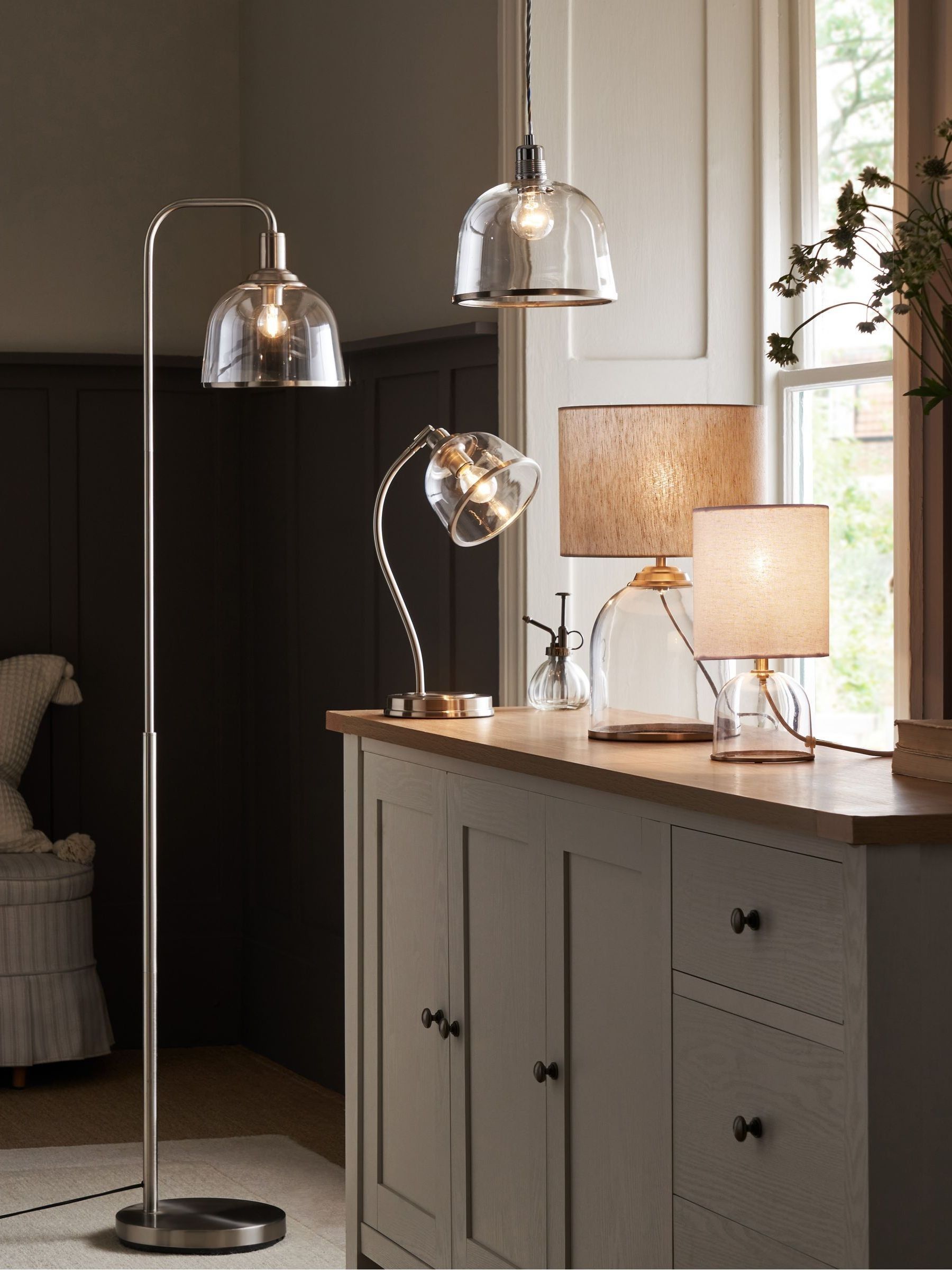 Buy Brushed Nickel Gloucester Floor Lamp from the Next UK online shop