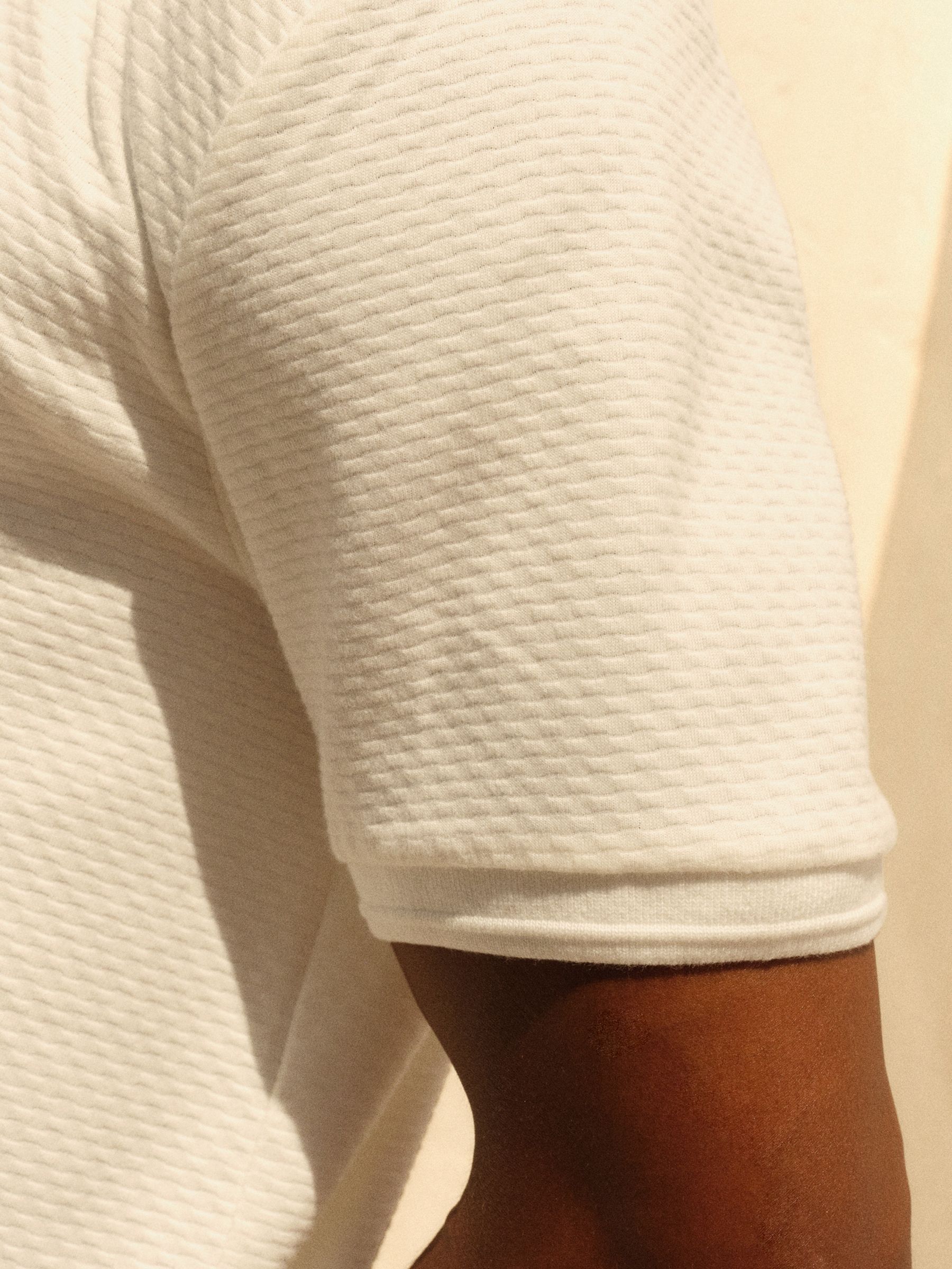 Buy White Short Sleeve Textured Quarter Zip Polo Shirts from Next Saudi ...