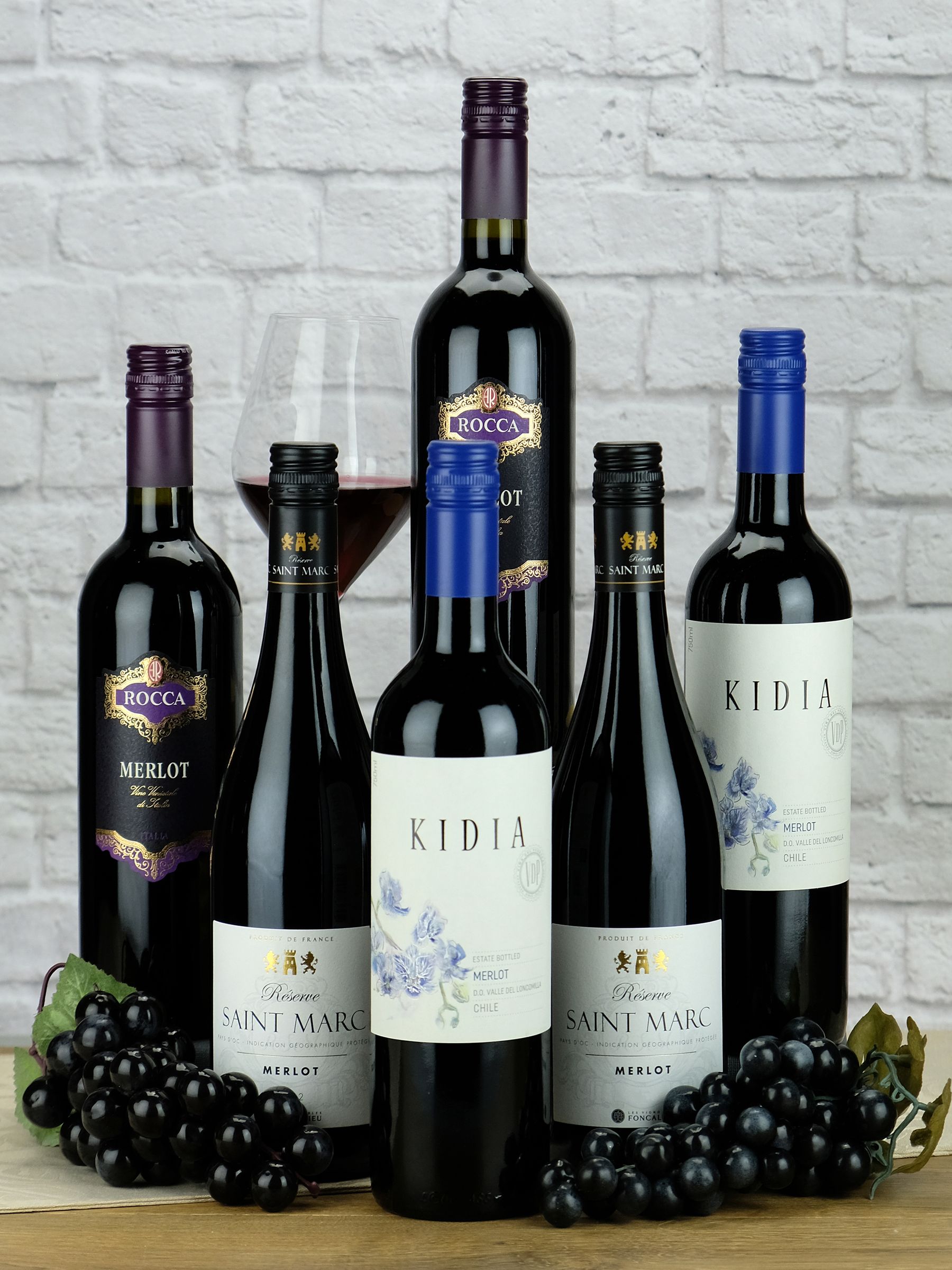 Buy Le Bon Vin Set of 6 World Merlot Red Wine Selection from the Next ...