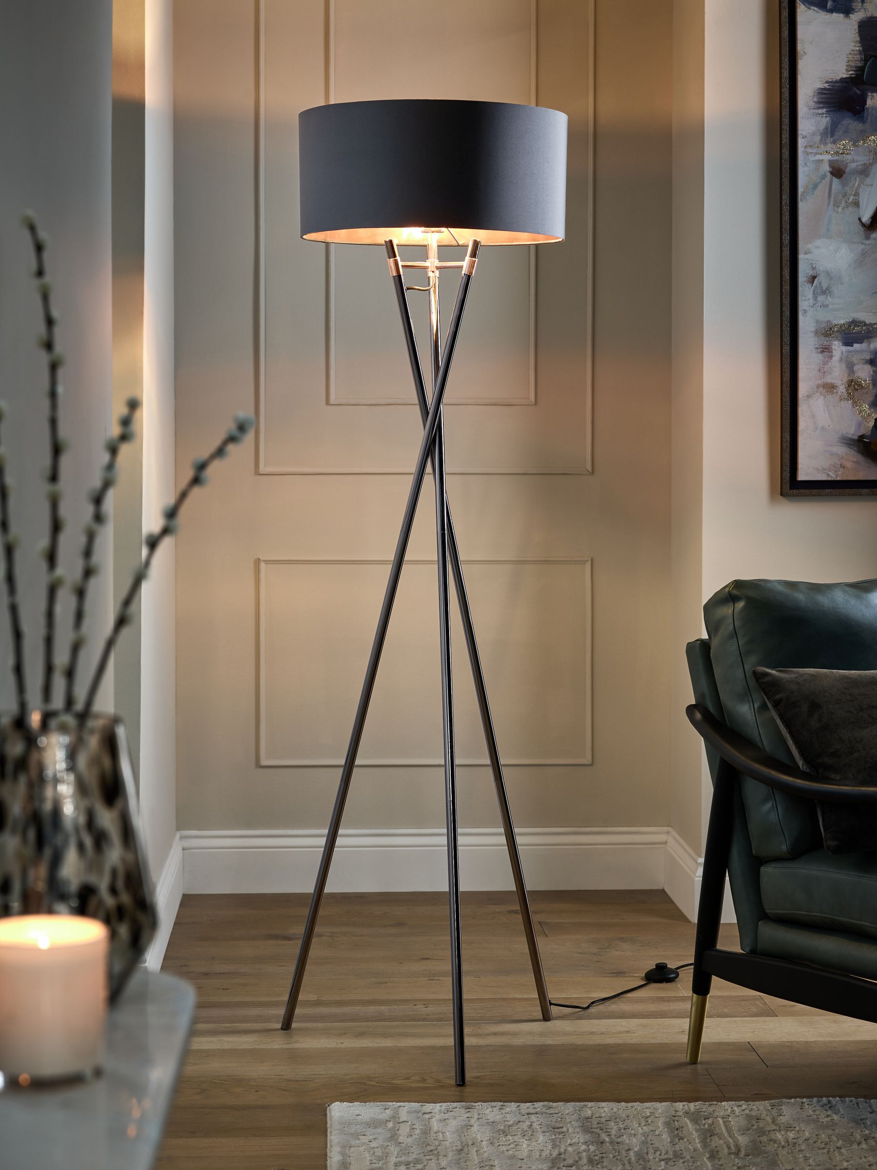 Buy Grey Rico Floor Lamp from the Next UK online shop