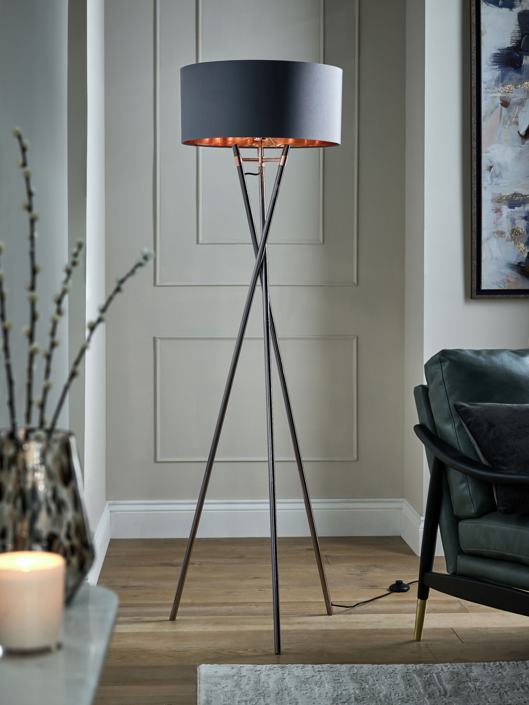 Buy Grey Rico Floor Lamp from the Next UK online shop