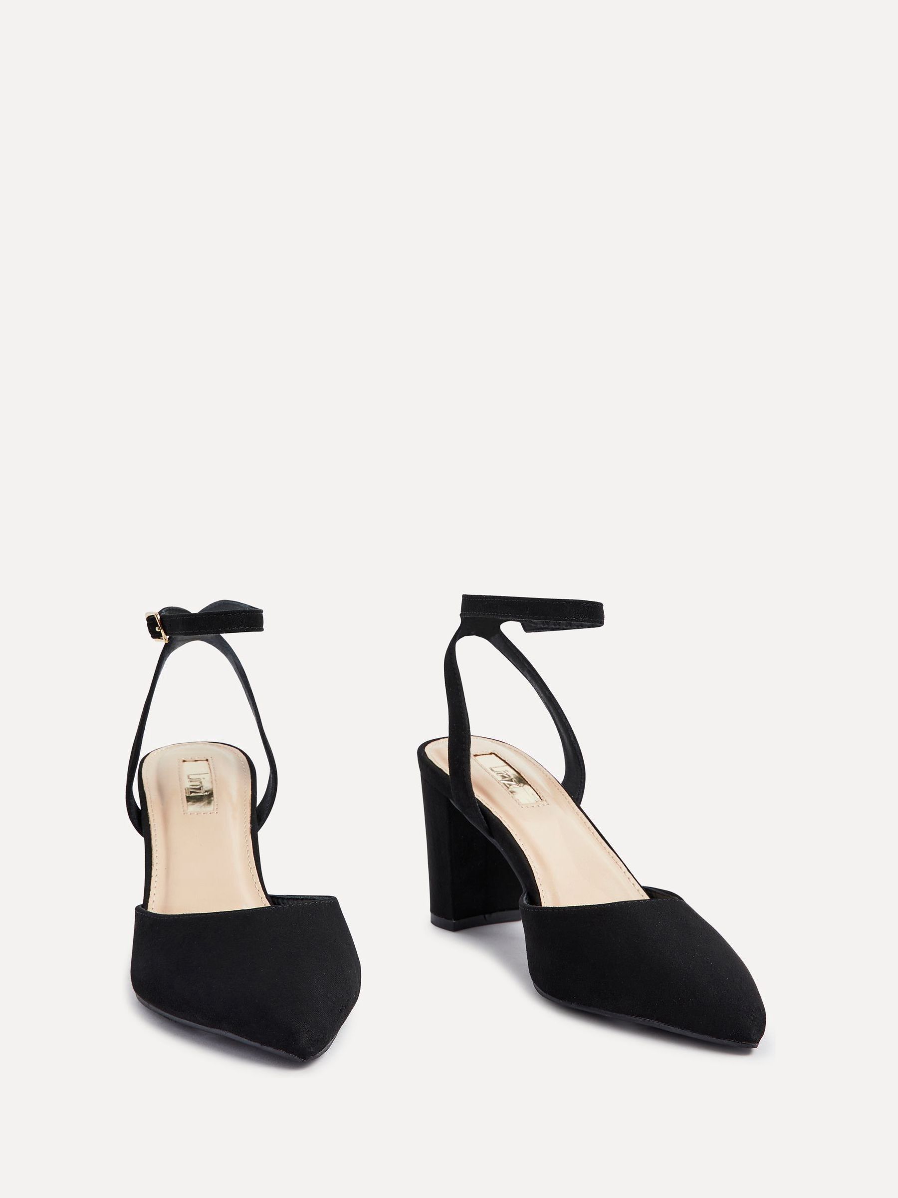 Buy Linzi Black Chrome Carrie Open Back Court Block Heels from the Next ...