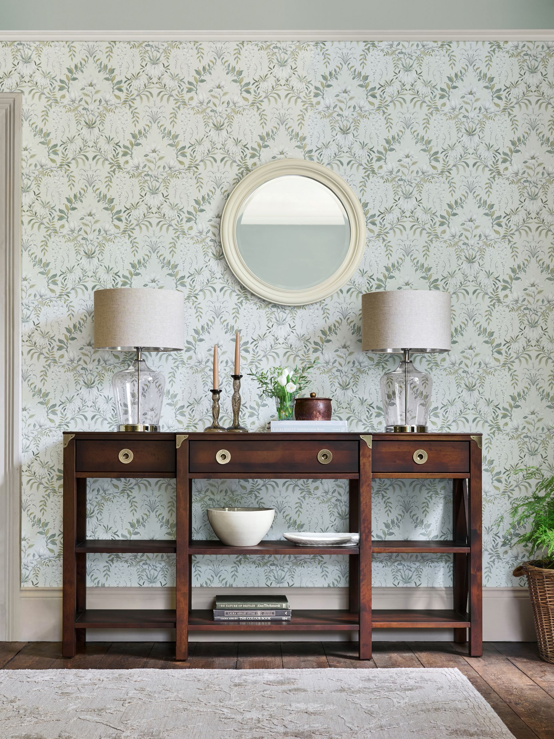 Buy Laura Ashley Dark Chestnut Balmoral 3 Drawer Triple Console Table ...