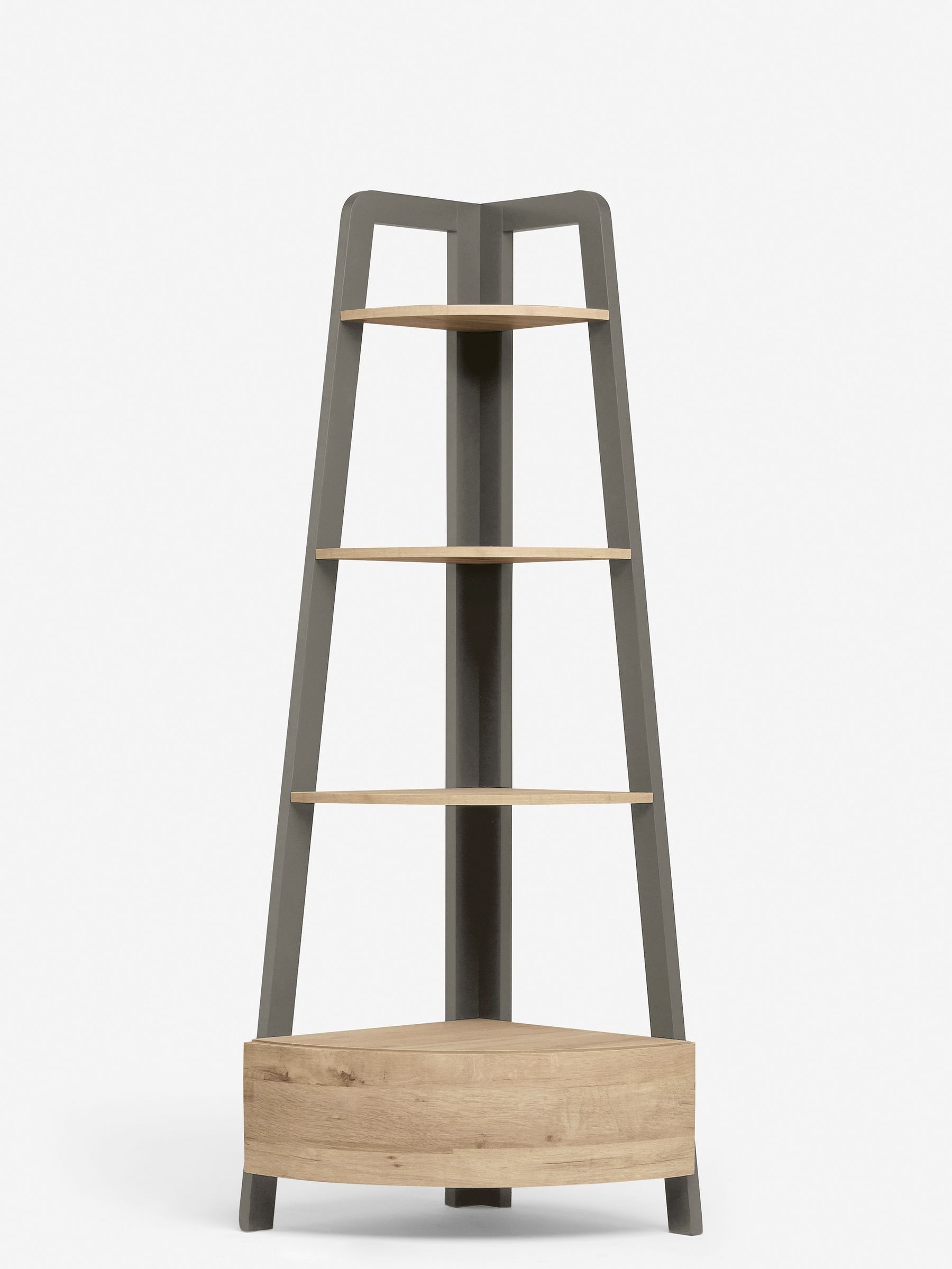 Buy Light Bronx Oak Effect Corner Ladder Shelf from the Next UK online shop
