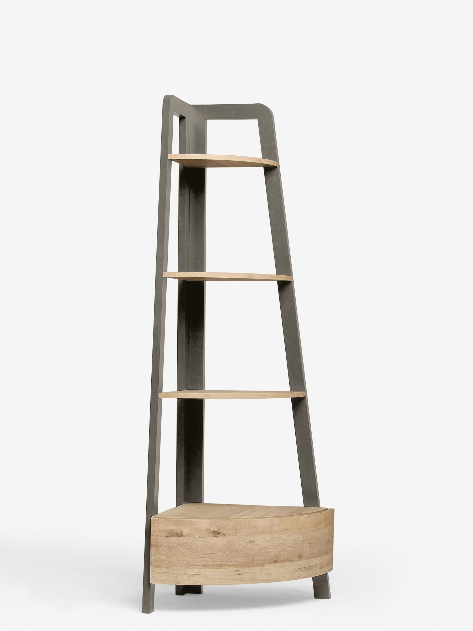 Buy Light Bronx Oak Effect Corner Ladder Shelf from the Next UK online shop