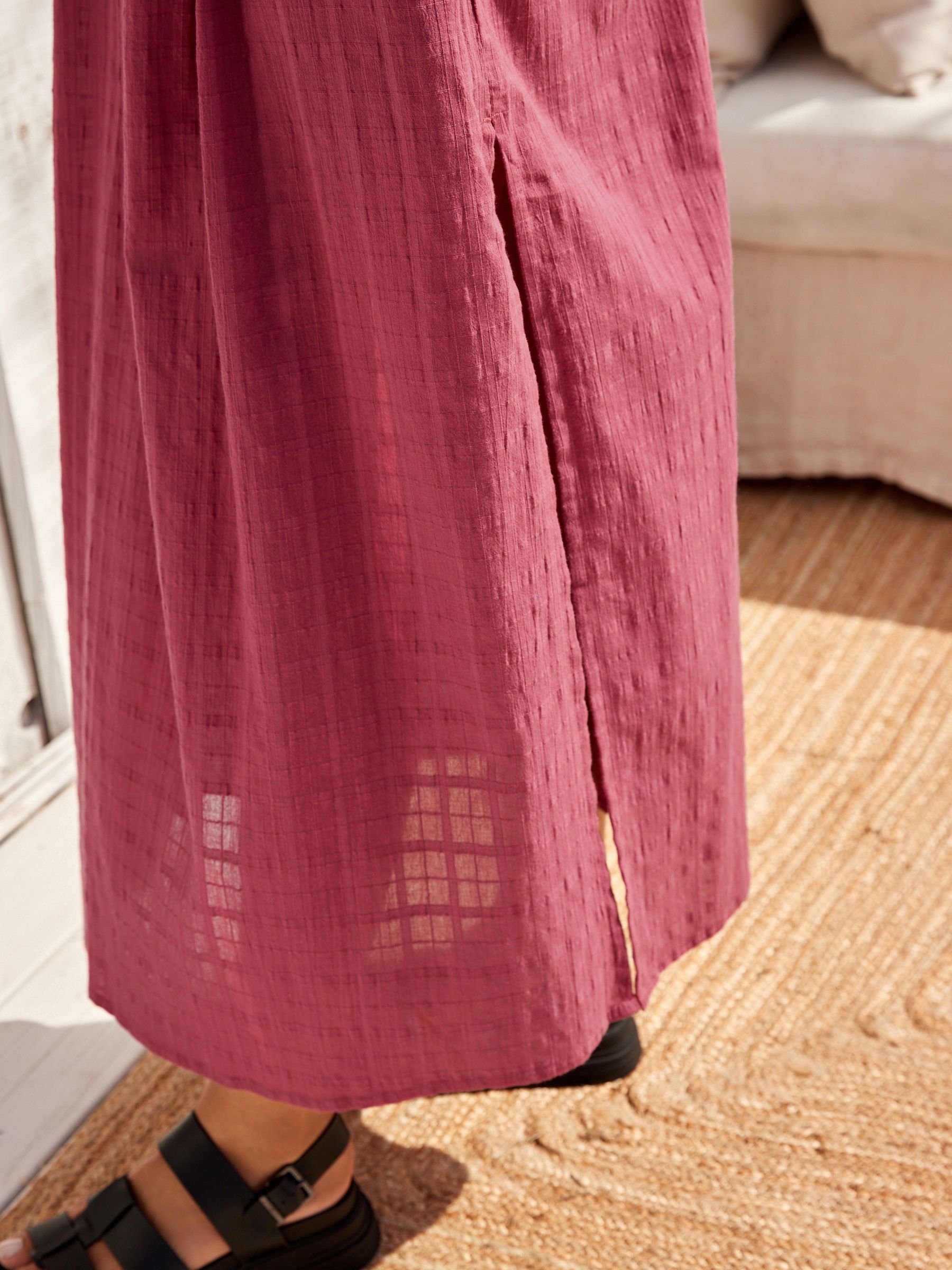 Buy Dusky Pink Textured Volume Summer Maxi Dress from the Next UK ...