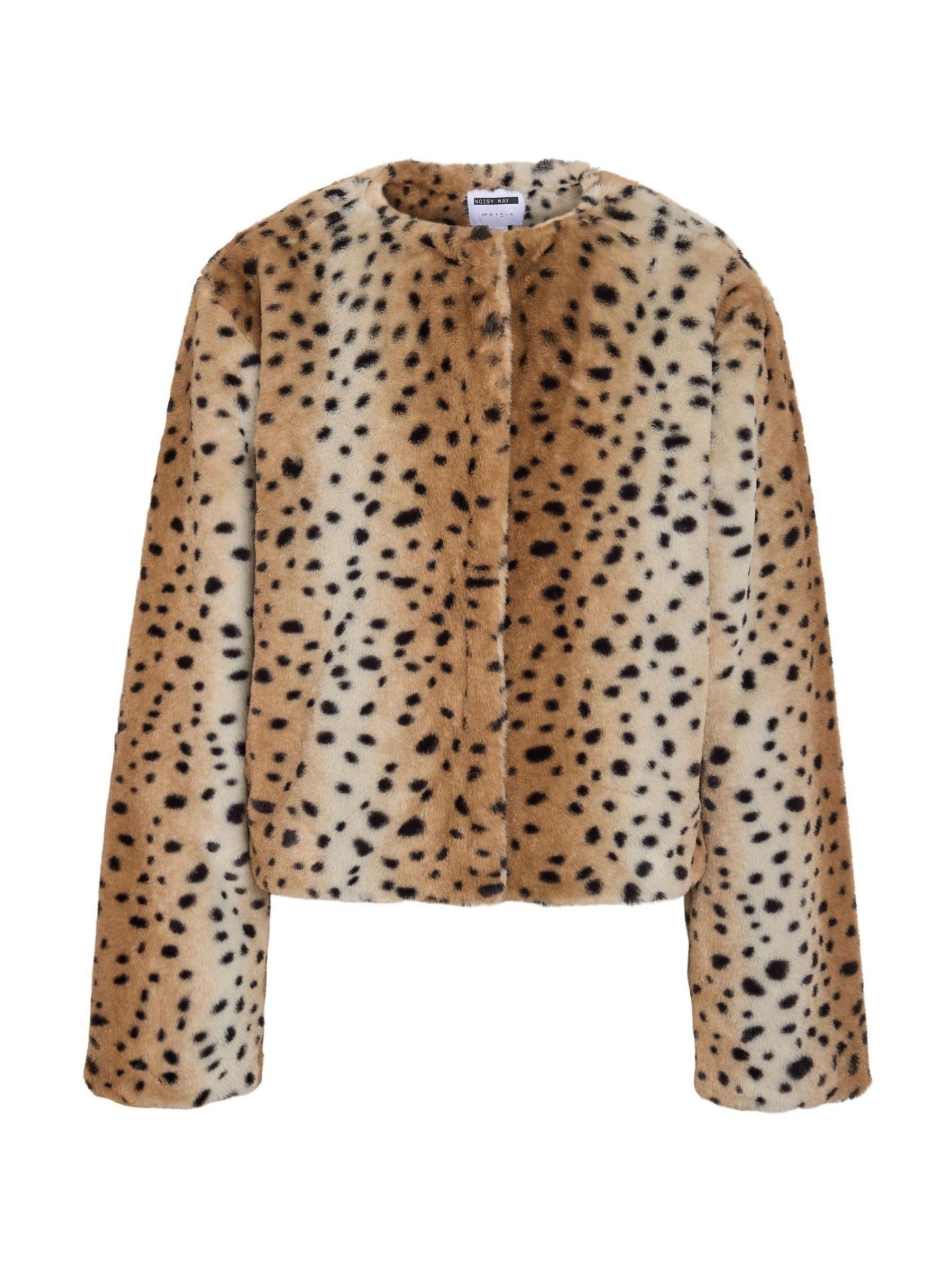Buy NOISY MAY Brown Collarless Faux Fur Short Jacket from Next Australia