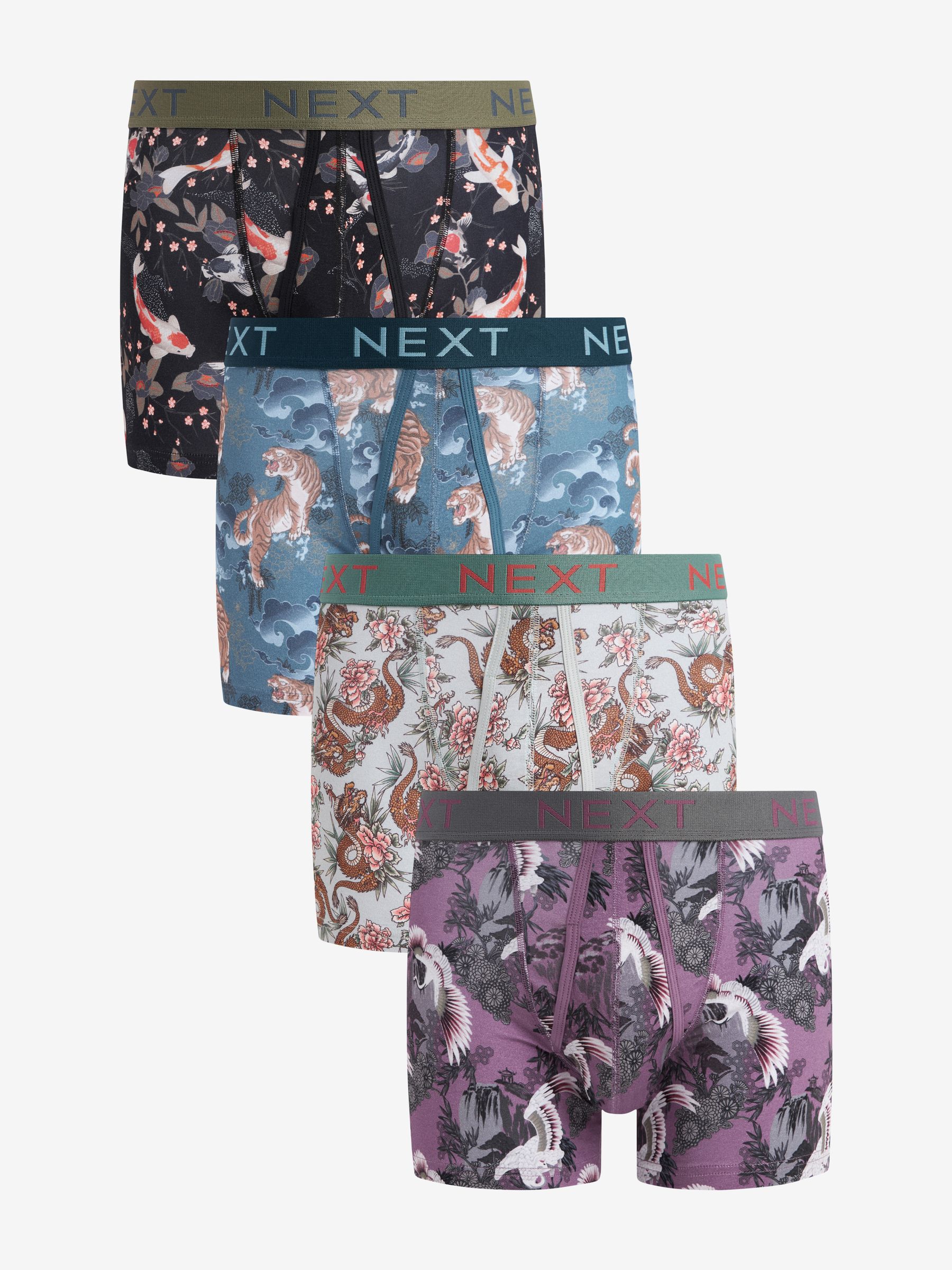 Buy Blue/Purple Animal A-Front Boxers 4 Pack from the Next UK online shop