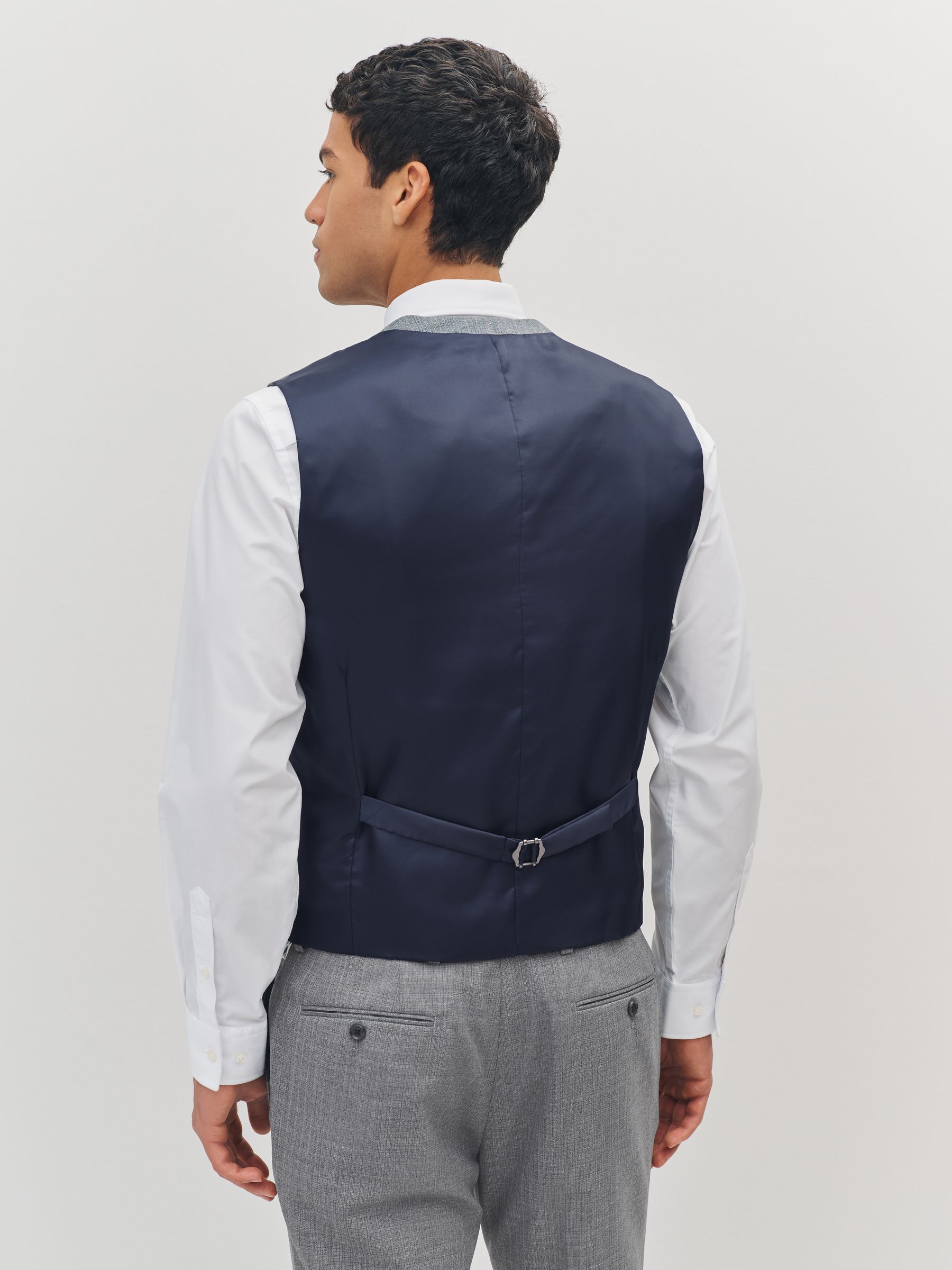 Buy Light Grey Textured Wool Blend Suit Waistcoat from the Next UK ...