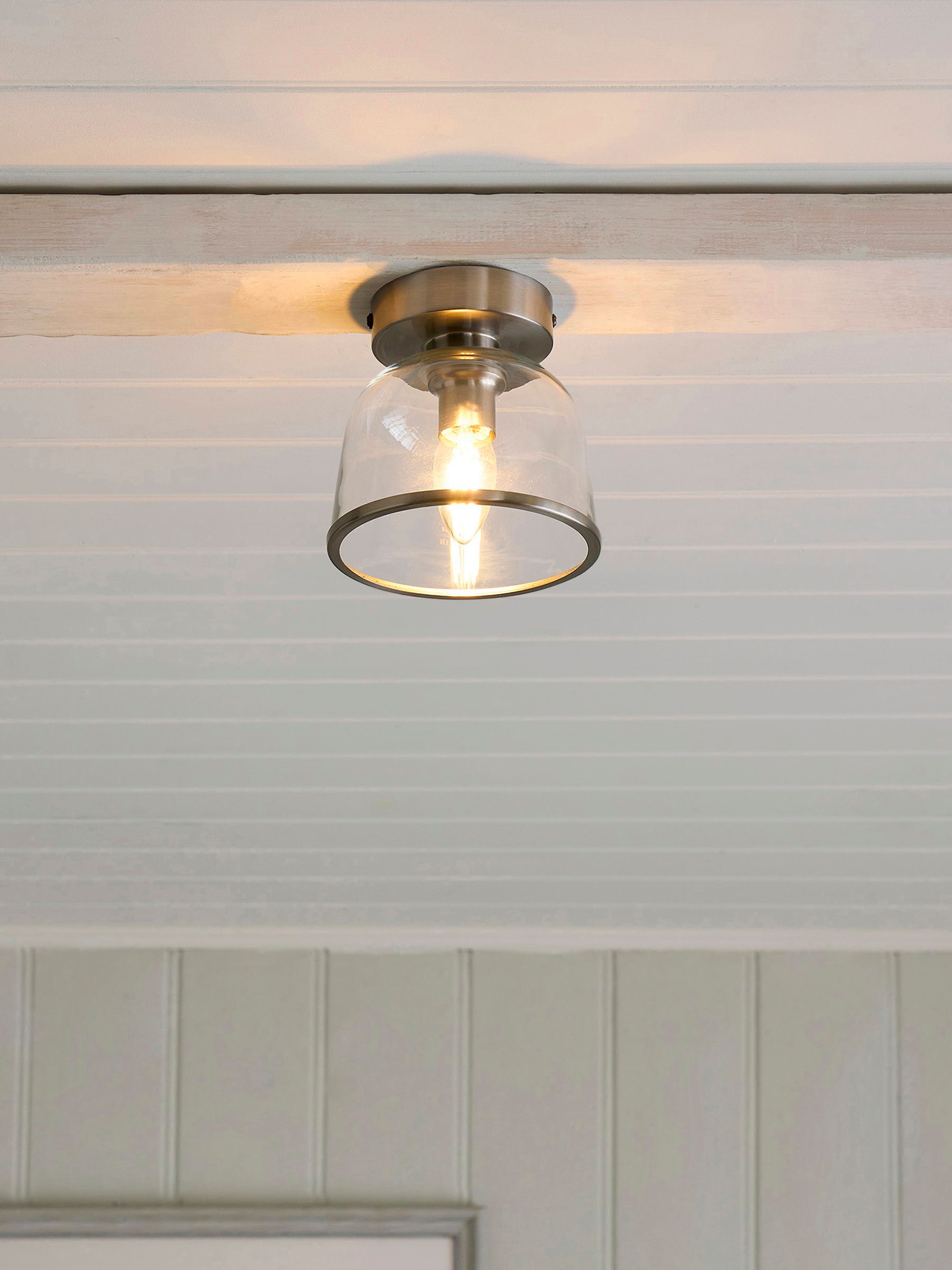 Buy Brushed Nickel Gloucester 1 Light Small Flush Ceiling Light from ...