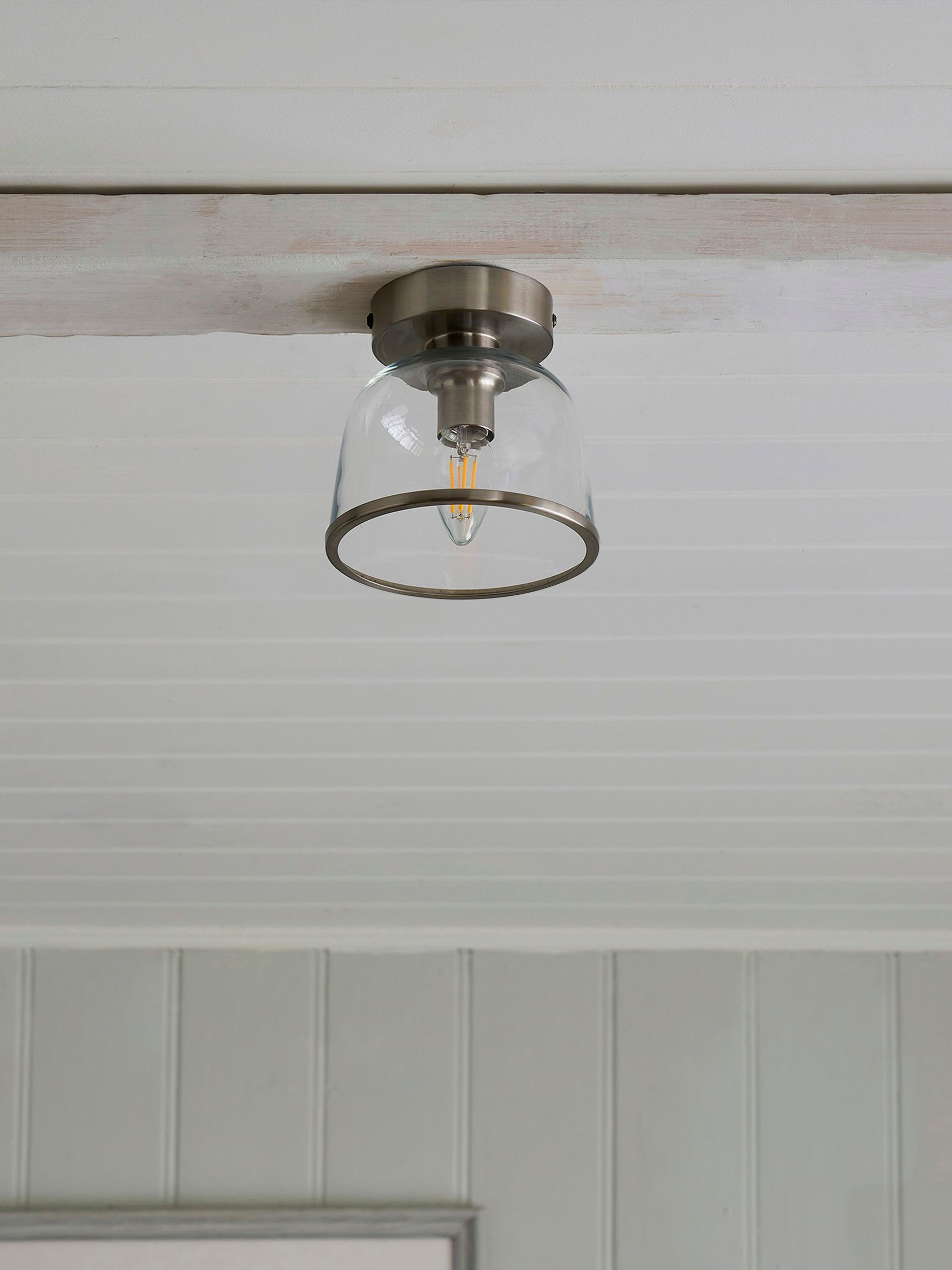 Buy Brushed Nickel Gloucester 1 Light Small Flush Ceiling Light from ...