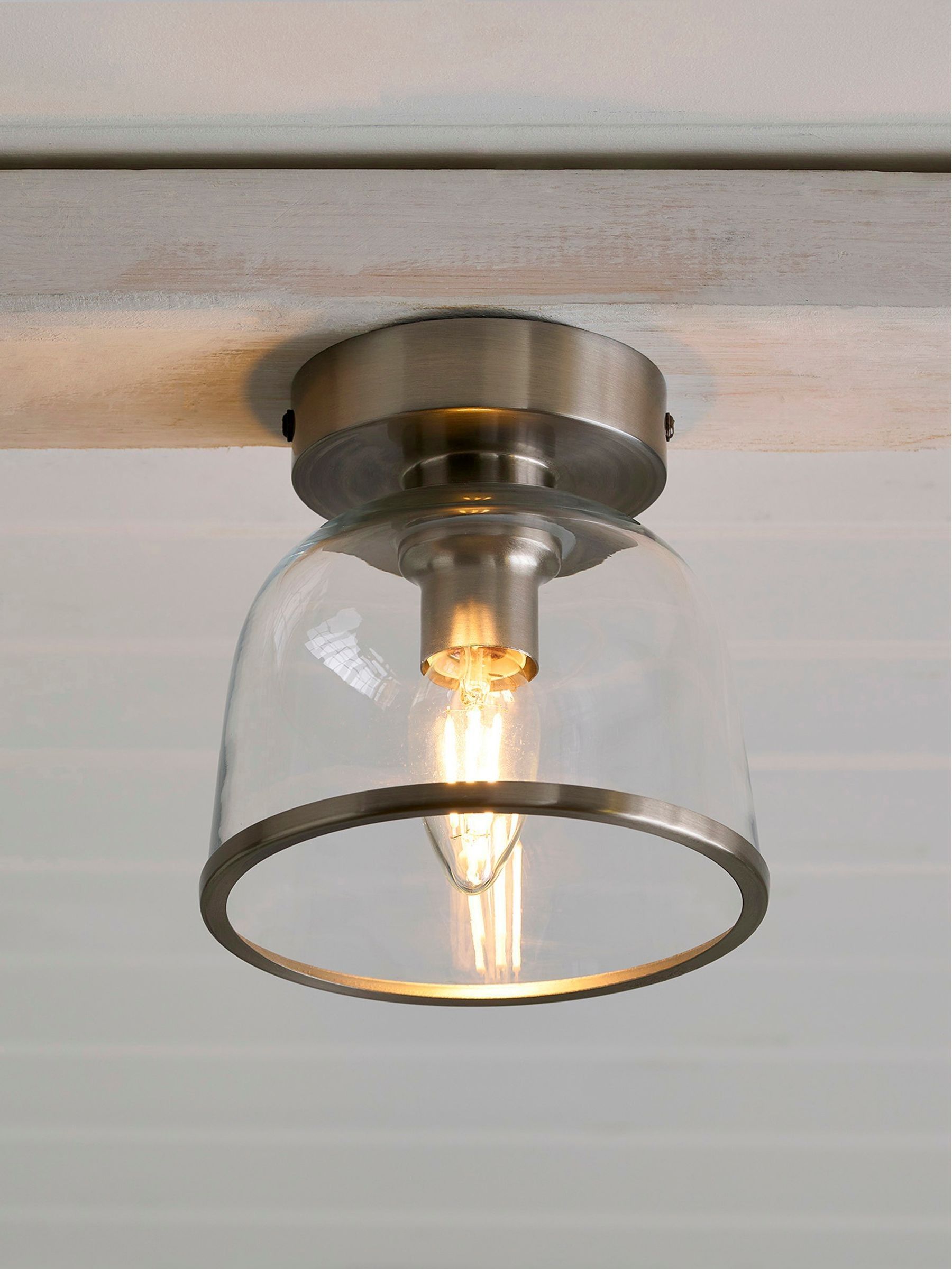 Buy Brushed Nickel Gloucester 1 Light Small Flush Ceiling Light from ...